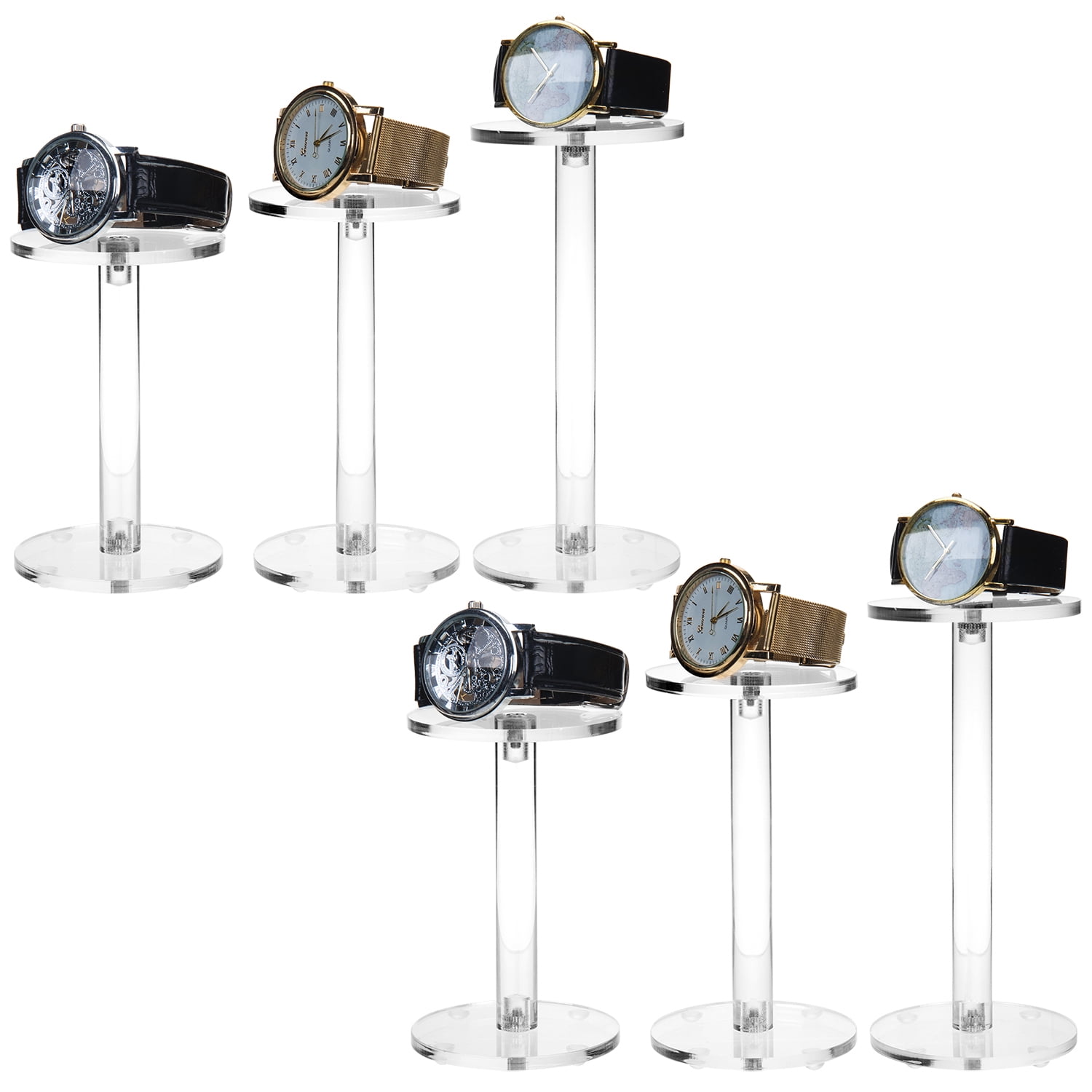 MyGift Set of 6 Clear Acrylic Pedestal and Collectible Display Stand ...