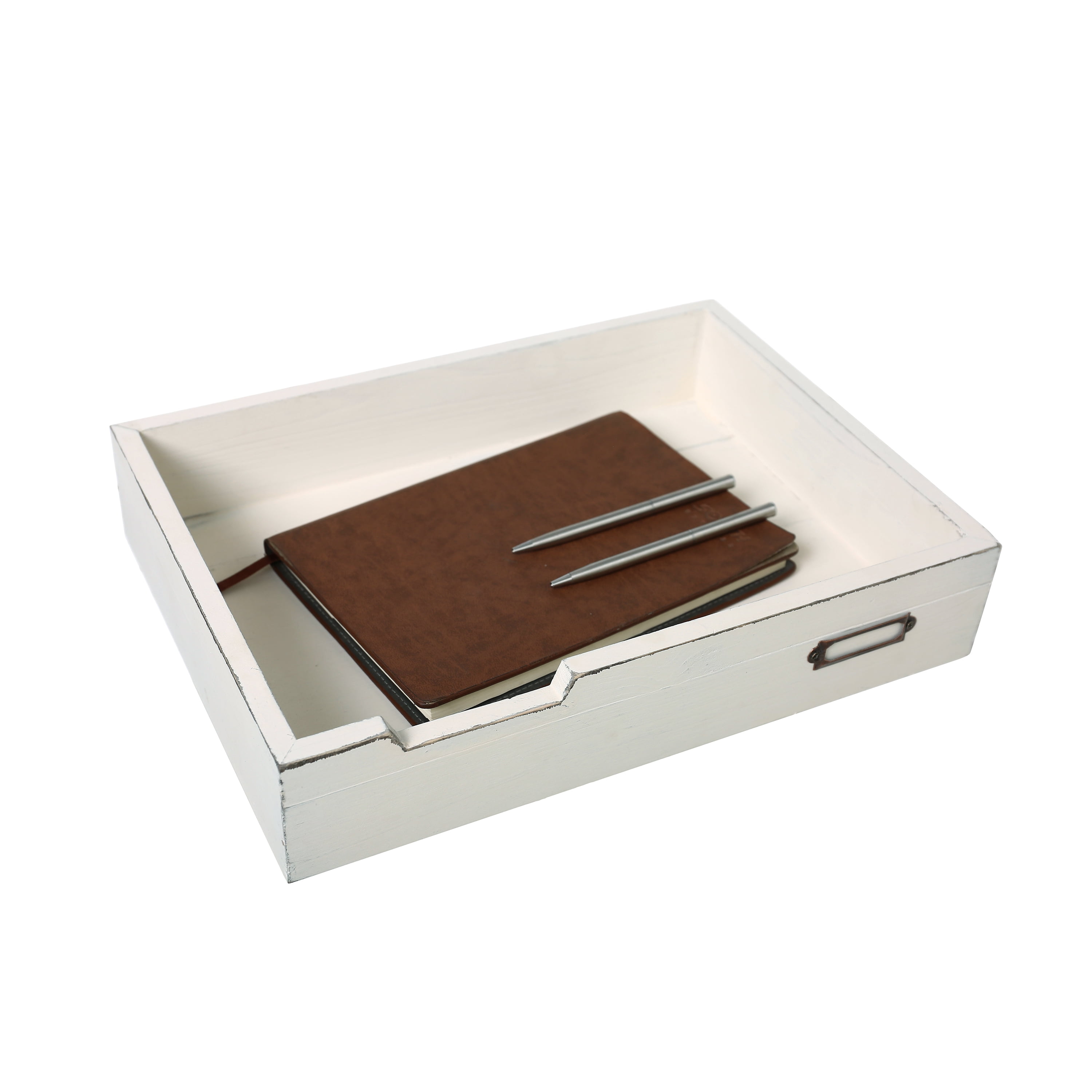 MyGift Vintage Whitewashed Wood Desktop Drawer-Style Stackable Document ...