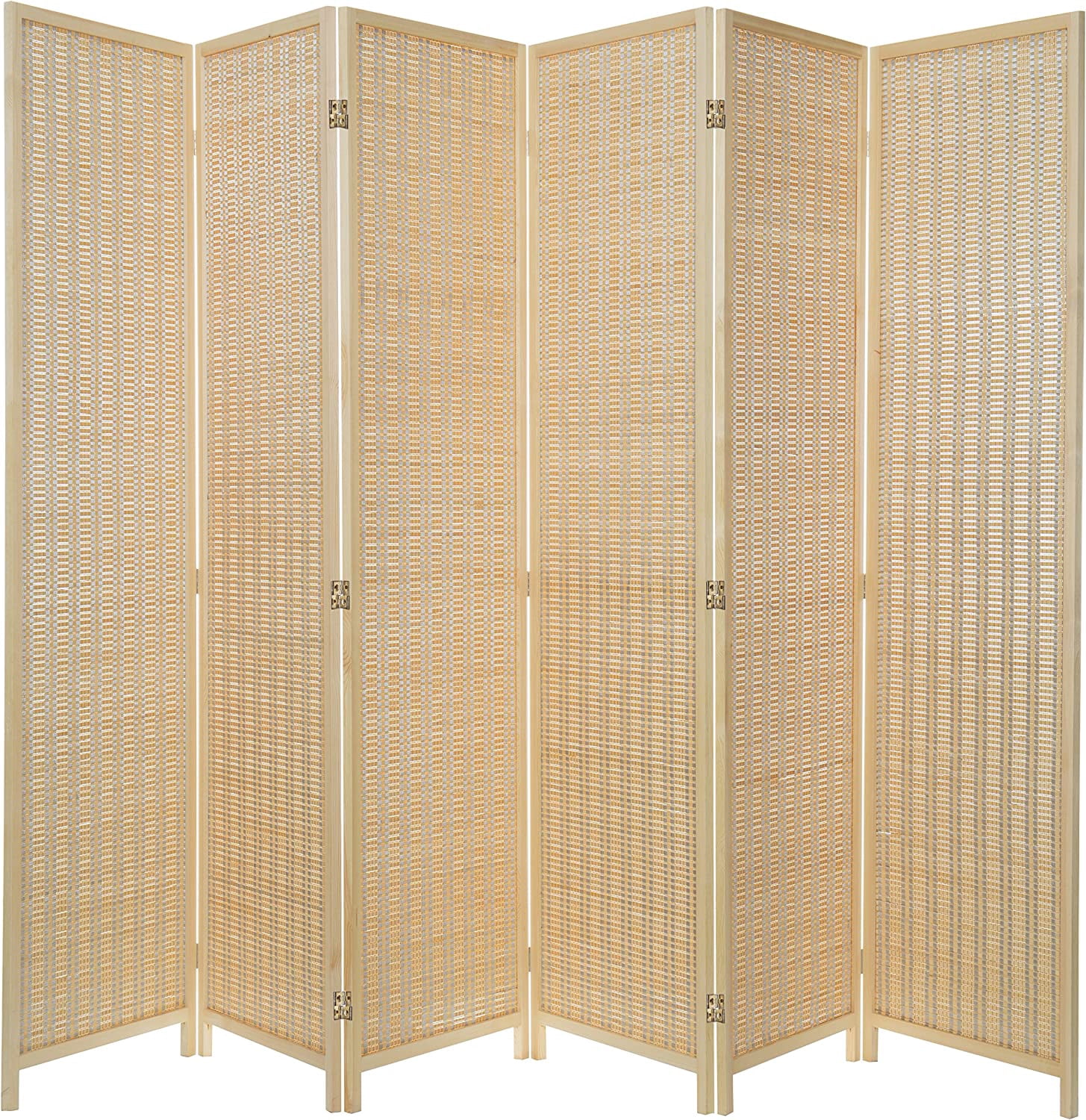 MyGift Woven Bamboo 6 Panel Room Divider Screen Partition, Divider for ...