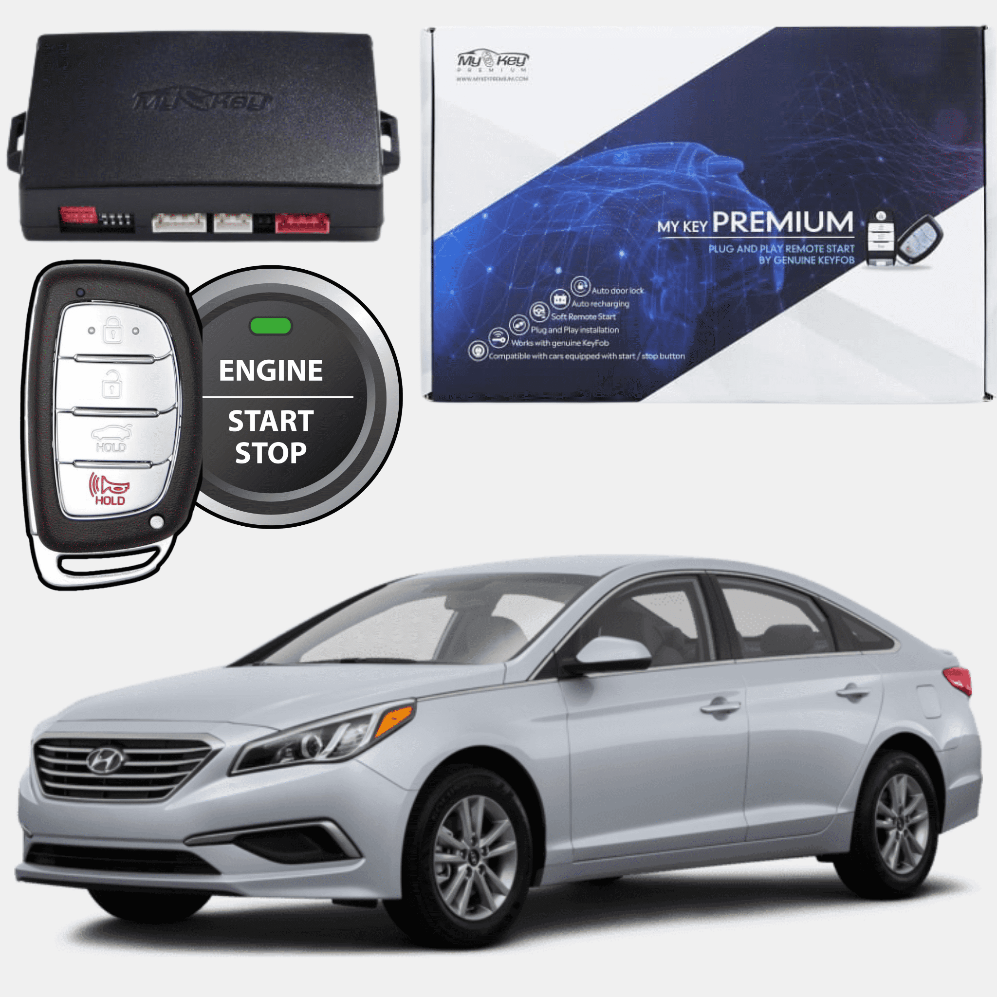 MyKey Premium Hyundai Sonata Key Fob Remote Car Starter - Walmart.com