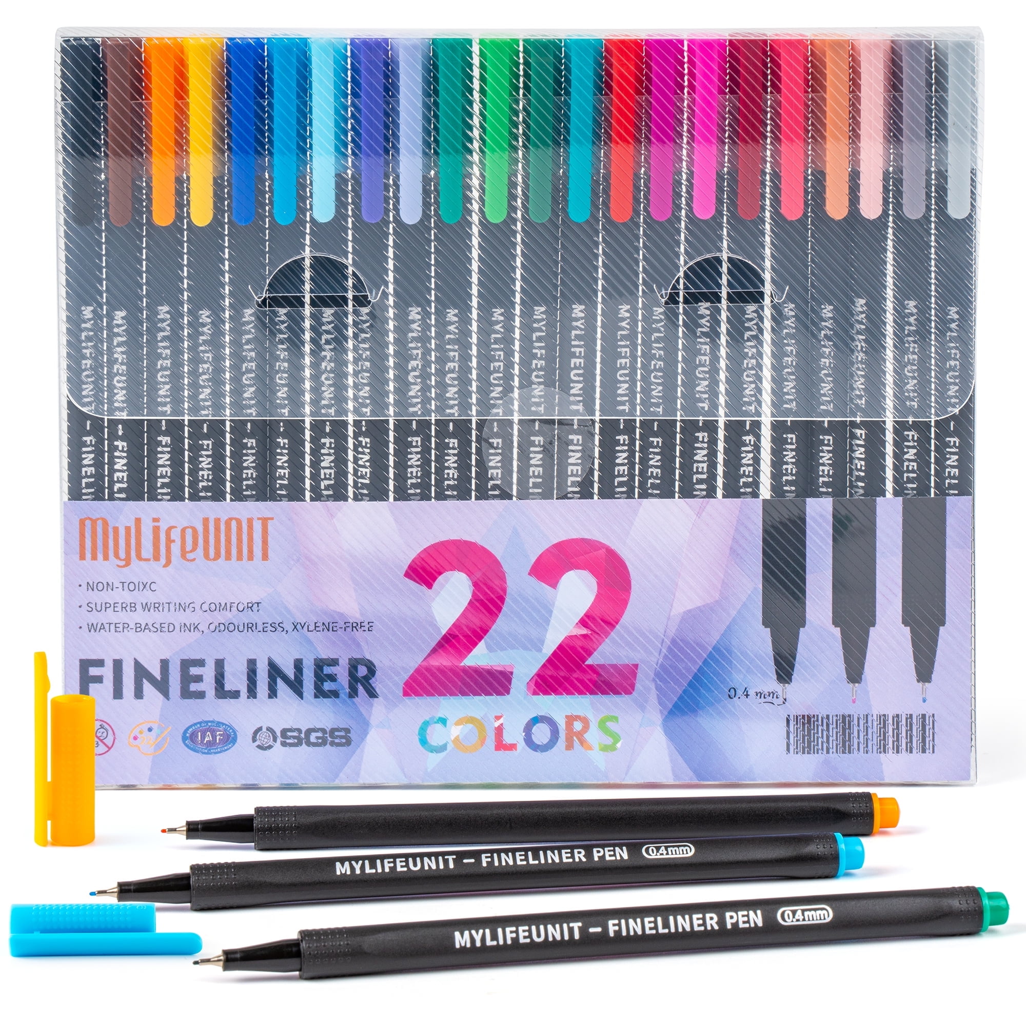 MyLifeUNIT 0.4mm Fineliner Pens, Assorted 22 Colors for Writing and ...