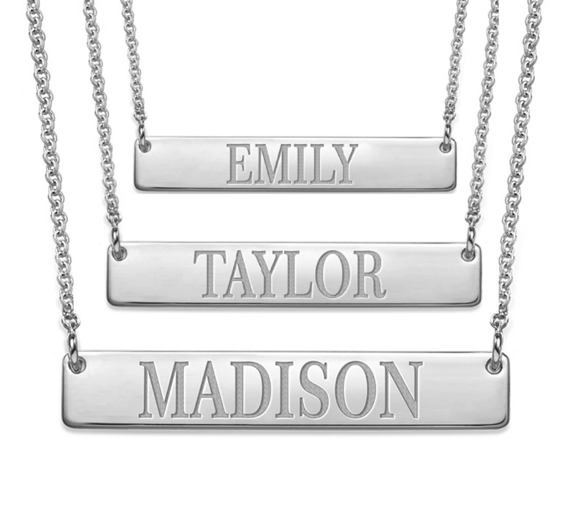 MyNameNecklace - Personalized Bar Name Necklace for Woman - Custom ...