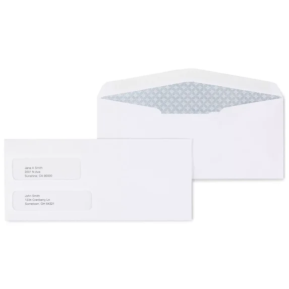 MyOfficeInnovations #10 Envelope Double Window Security-Tint Gummed ...