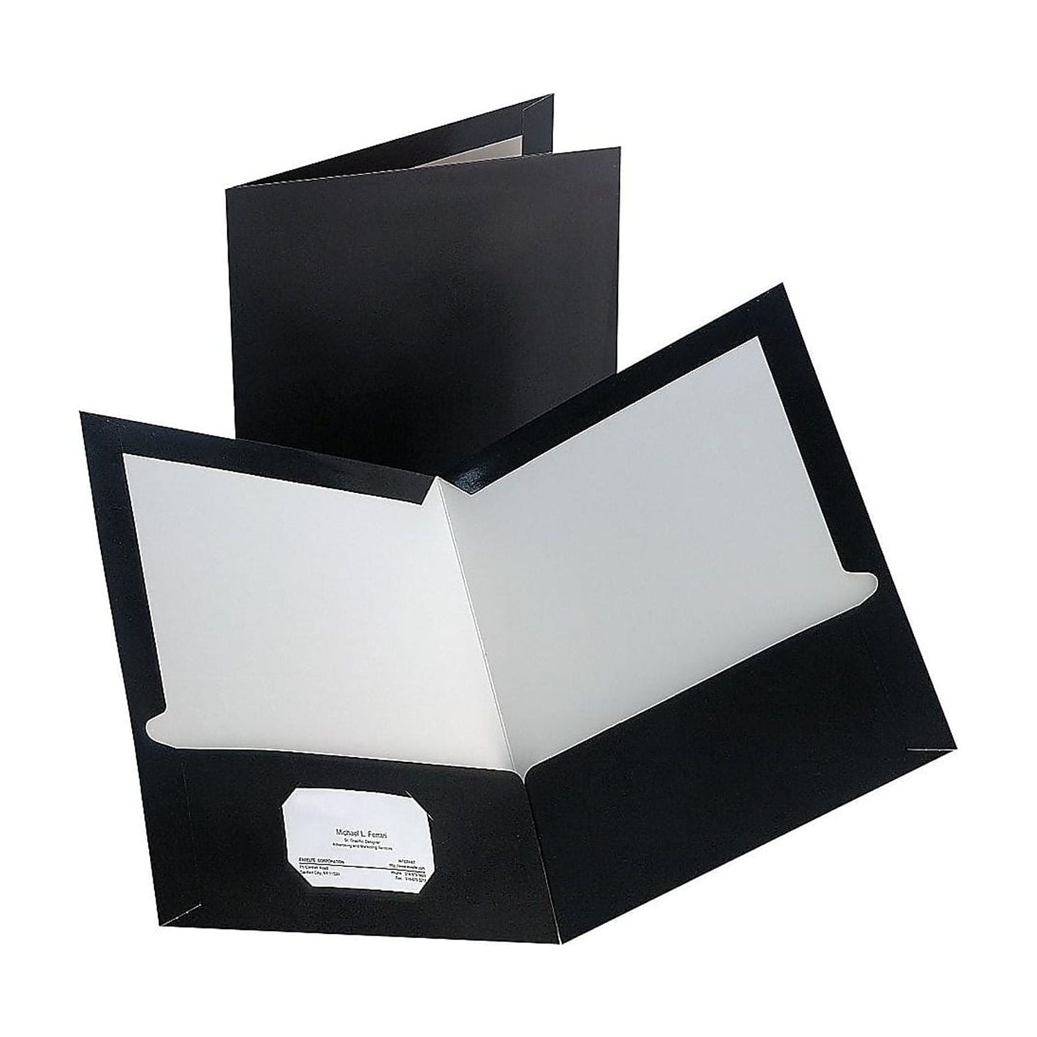 MyOfficeInnovations 2-Pocket Laminated Folders Black 10/Pack 905473 ...
