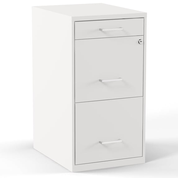 MyOfficeInnovations White 3-Drawer Vertical File Cabinet, Locking ...