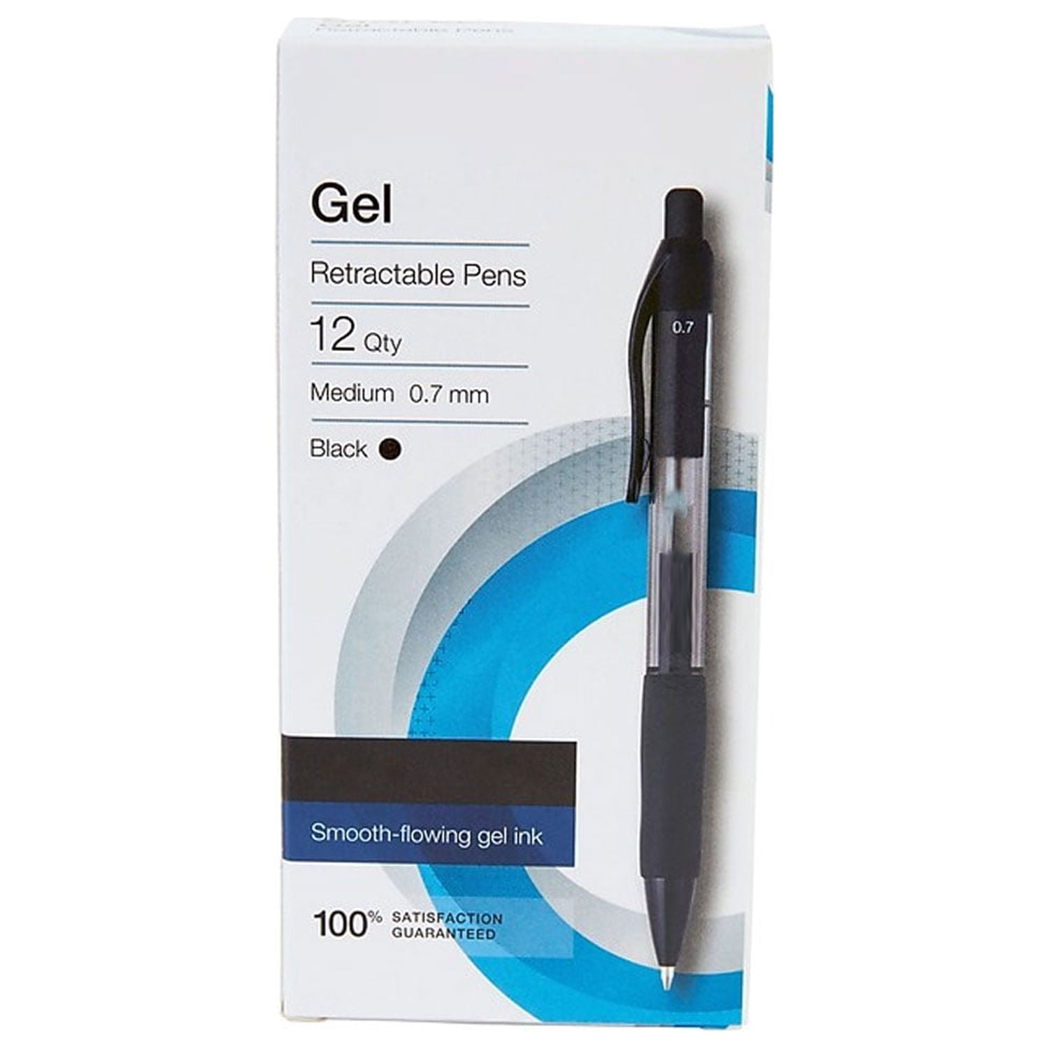 MyOfficeInnovations Aura Retractable Gel Pens Medium Point Black Ink ...