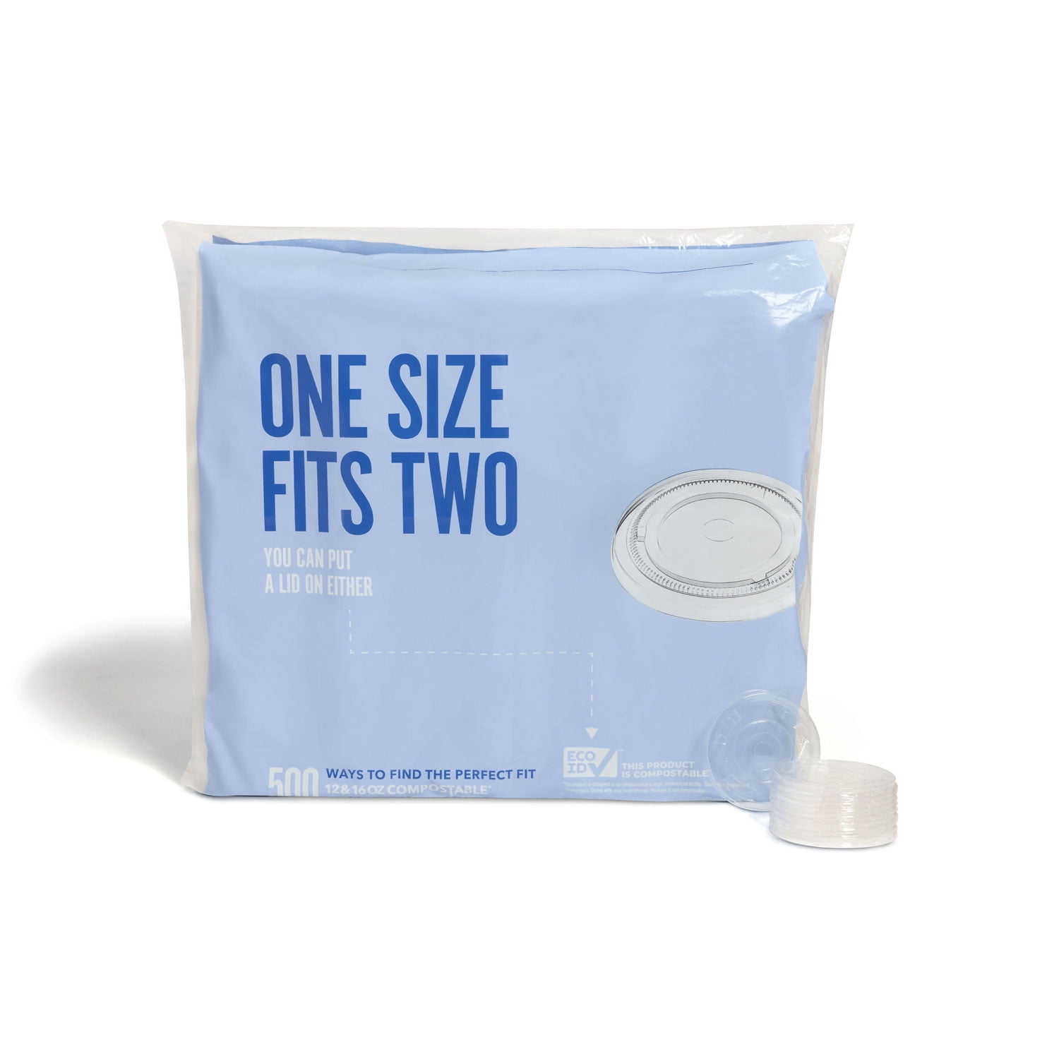 MyOfficeInnovations Compostable Straw Slot Plastic Lid 12/16 Oz. White ...