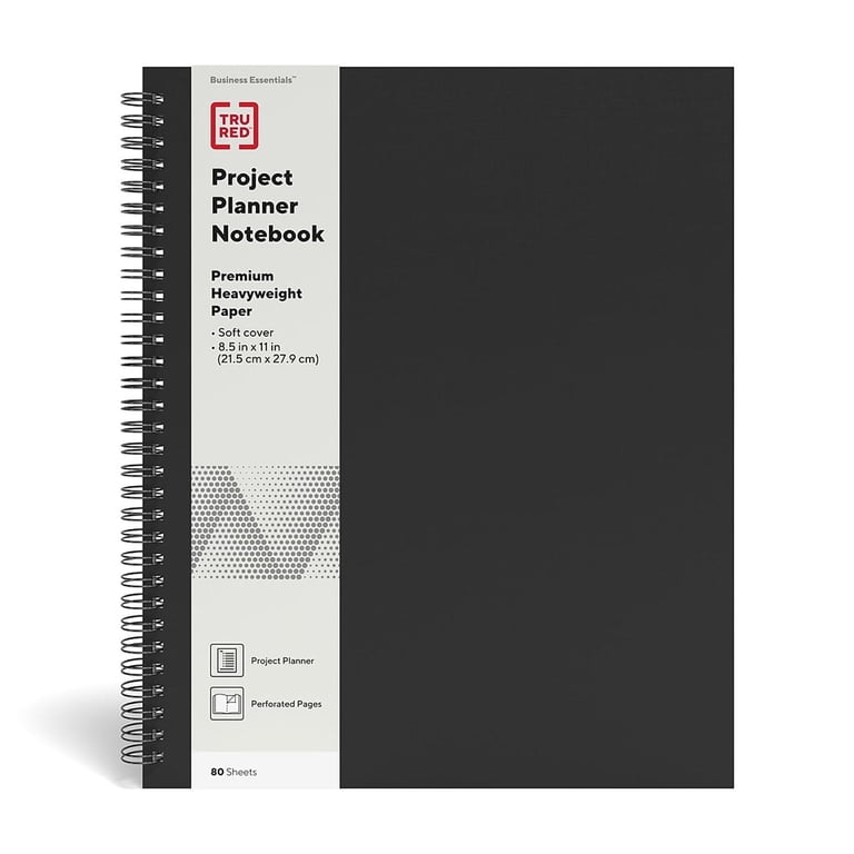 MyOfficeInnovations Large Soft Cover Project Planner Notebook Blk ...