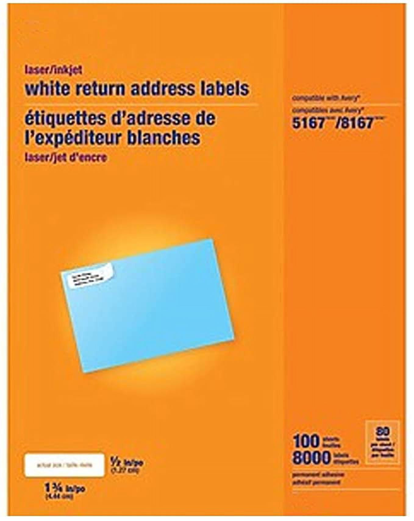 MyOfficeInnovations Laser/Inkjet Shipping Labels 0.5"W x 1.75"L White ...