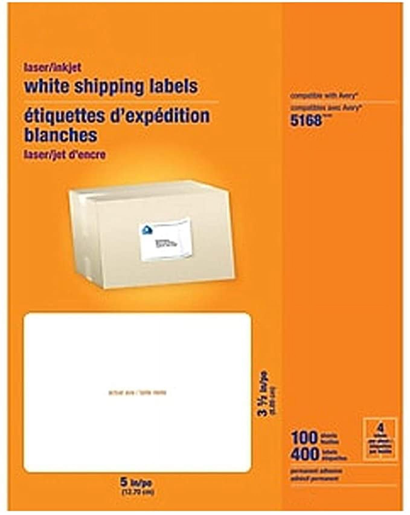 MyOfficeInnovations Laser/Inkjet Shipping Labels 3 1/2" x 5" Bright ...