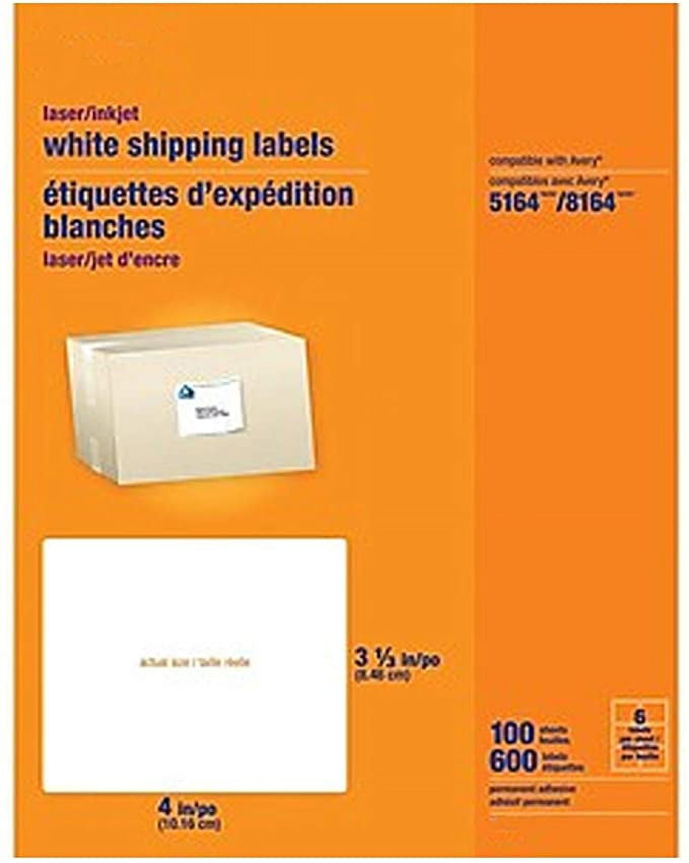 MyOfficeInnovations Laser/Inkjet Shipping Labels 3 1/3" x 4" White 6 ...