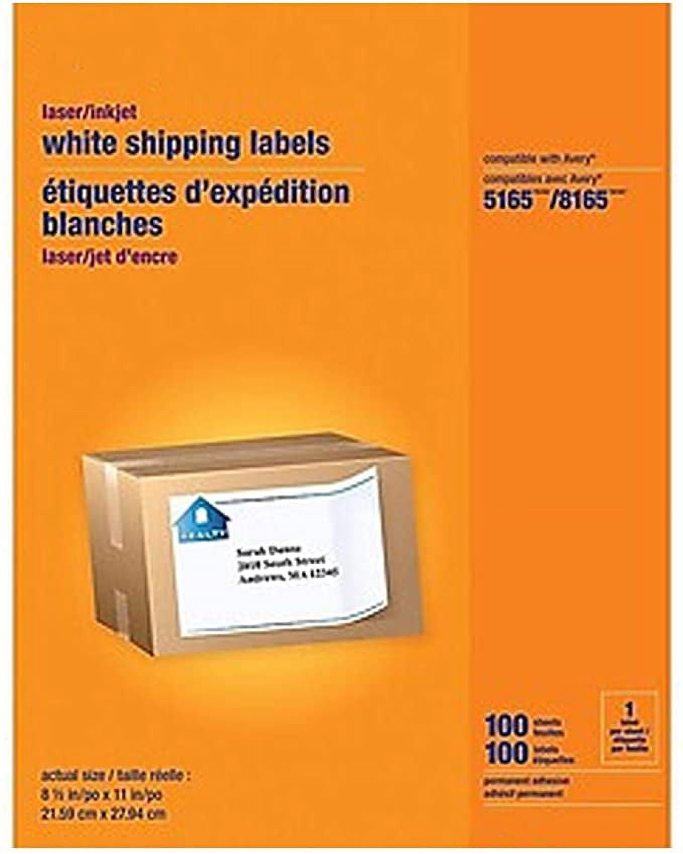 MyOfficeInnovations Laser/Inkjet Shipping Labels 8 1/2" x 11" White 1 ...