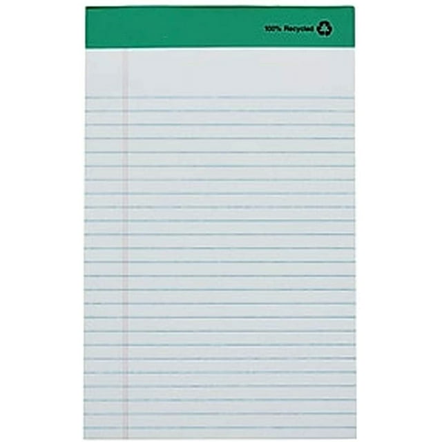MyOfficeInnovations Notepads 5" x 8" Narrow White 50 Sheets/Pad 12 Pads ...