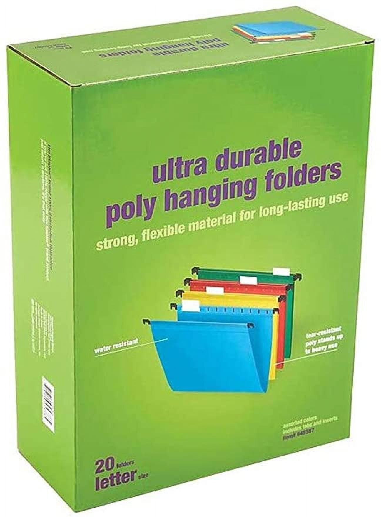 MyOfficeInnovations Colored Poly Hanging File Folders, 5-Tab, Letter ...
