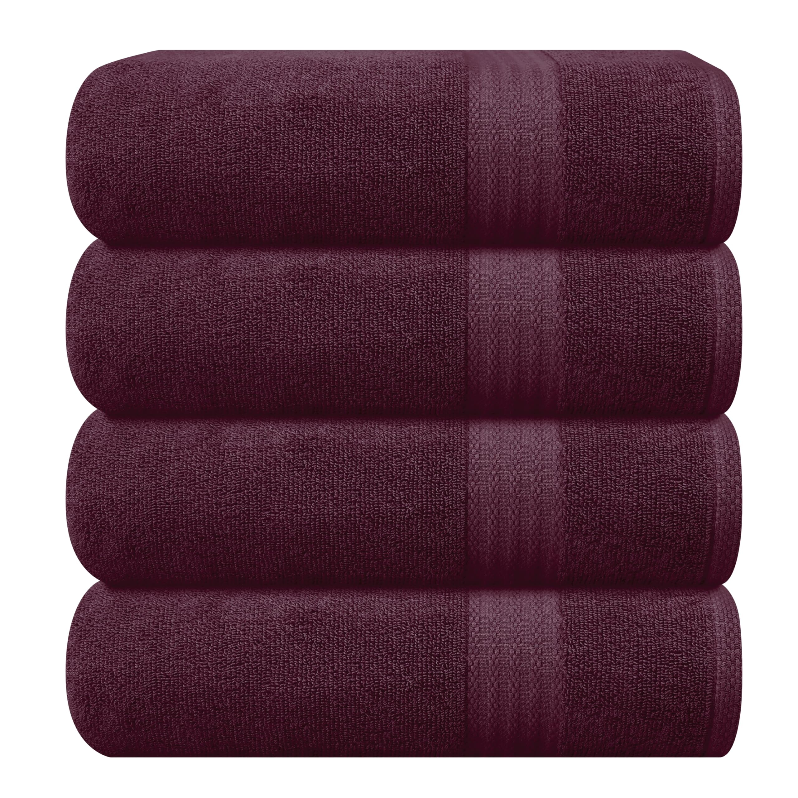 MyOwn Premium Cotton 4 Pack Bath Towel Set - 100% Pure Cotton - 4 Bath ...