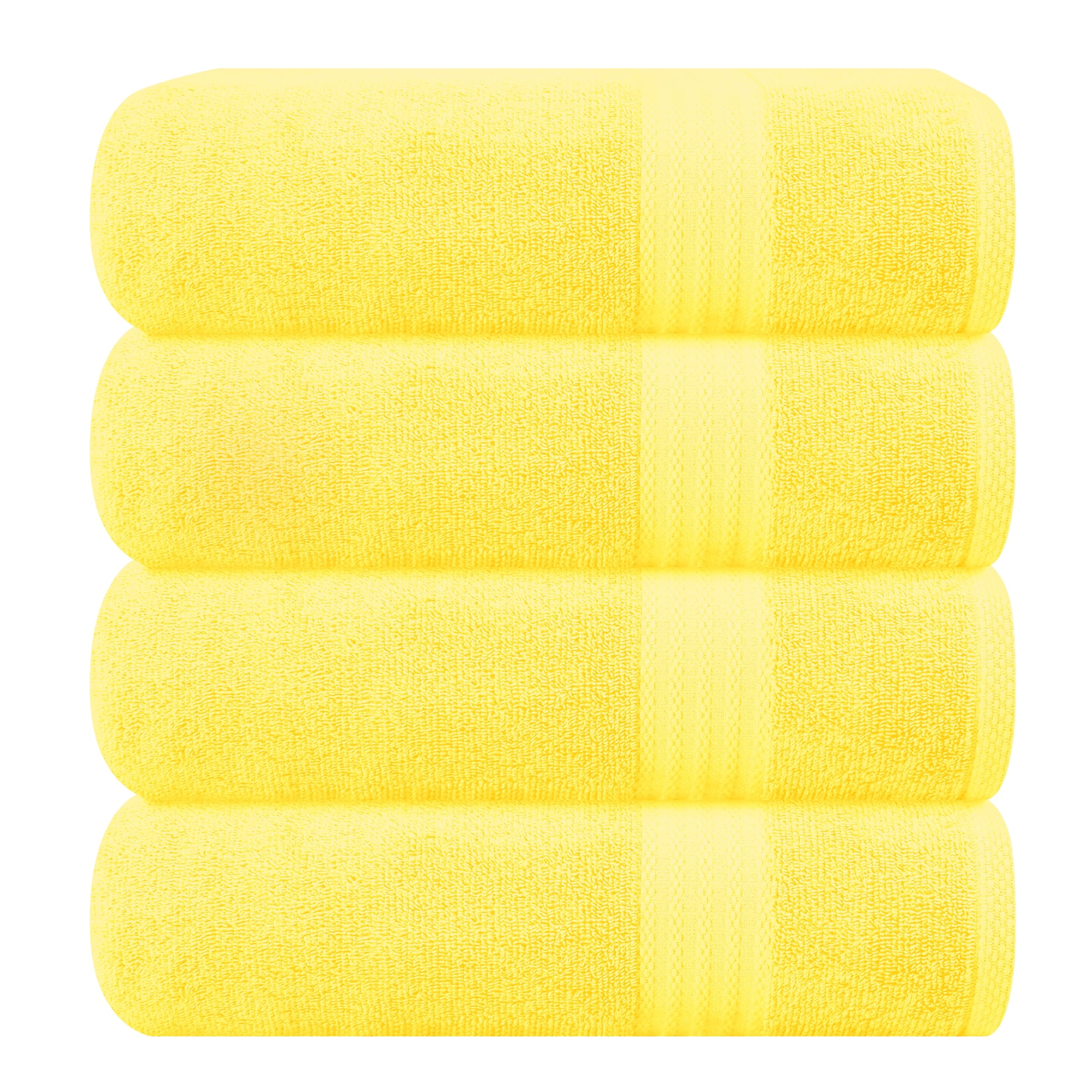MyOwn Premium Cotton 4 Pack Bath Towel Set - 100% Pure Cotton - 4 Bath ...