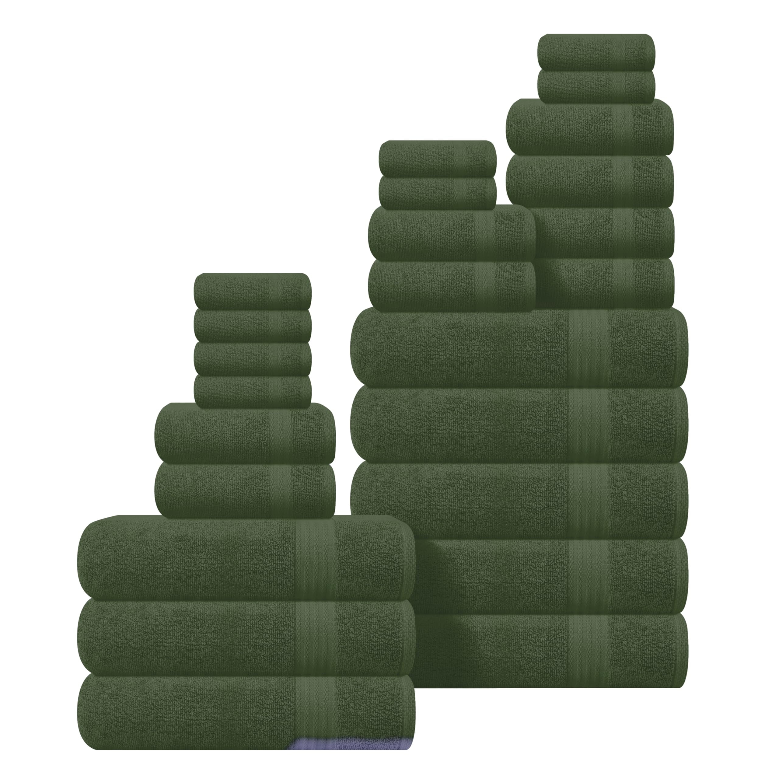 MyOwn Ultra Soft 24-Piece Towel Set - 100% Pure Ringspun Cotton ...