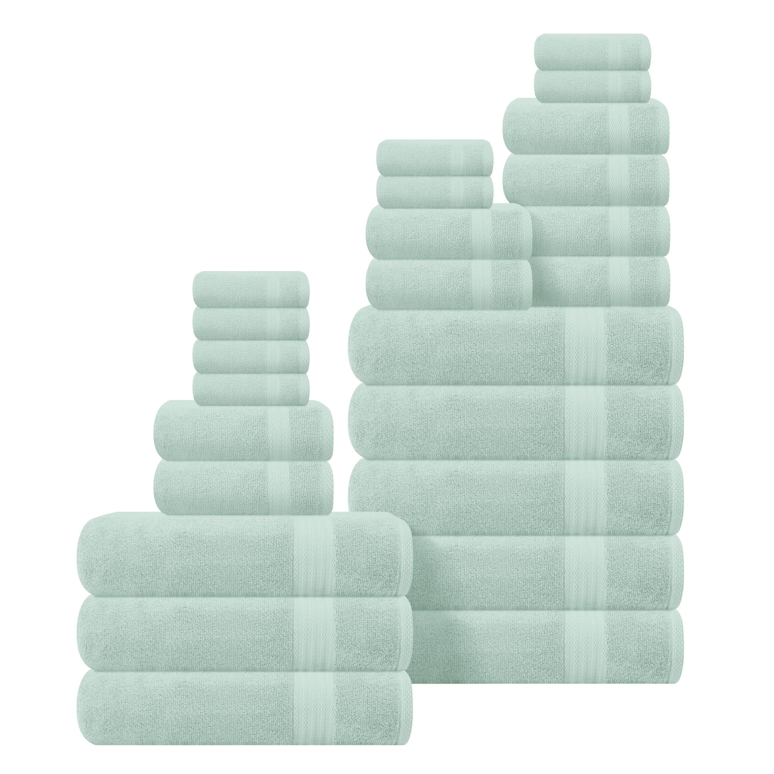 MyOwn Ultra Soft 24-Piece Towel Set - 100% Pure Ringspun Cotton ...