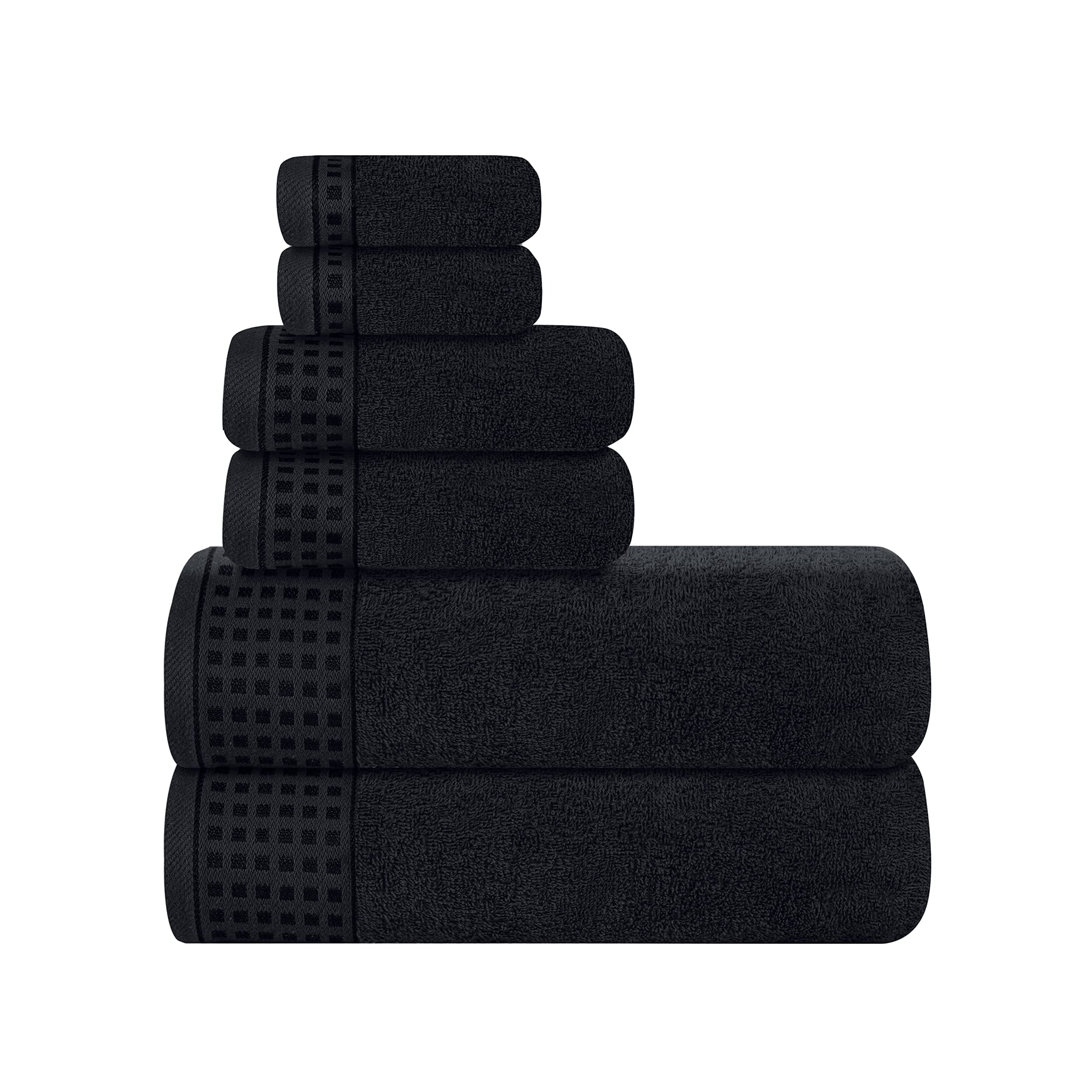 MyOwn Ultra Soft 6 Pack Cotton Towel Set, Contains 2 Bath Towels 28x55 ...