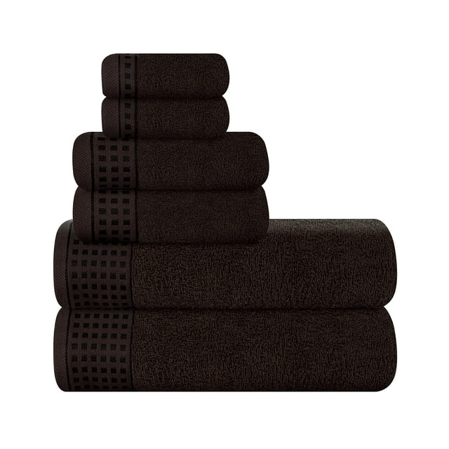 MyOwn Ultra Soft 6 Pack Cotton Towel Set, Contains 2 Bath Towels 28x55 ...