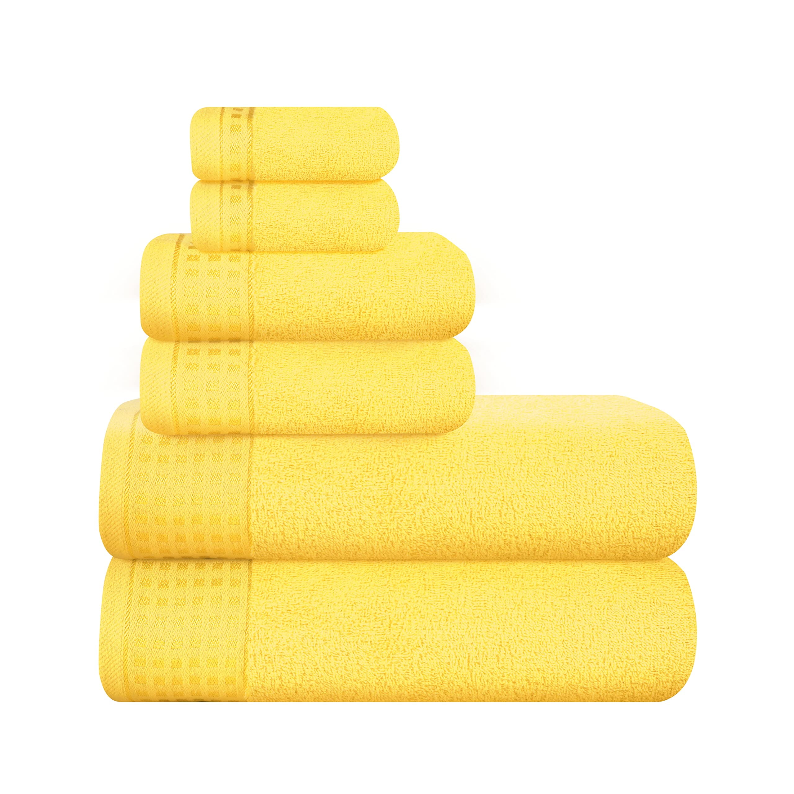 MyOwn Ultra Soft 6 Pack Cotton Towel Set, Contains 2 Bath Towels 28x55 ...
