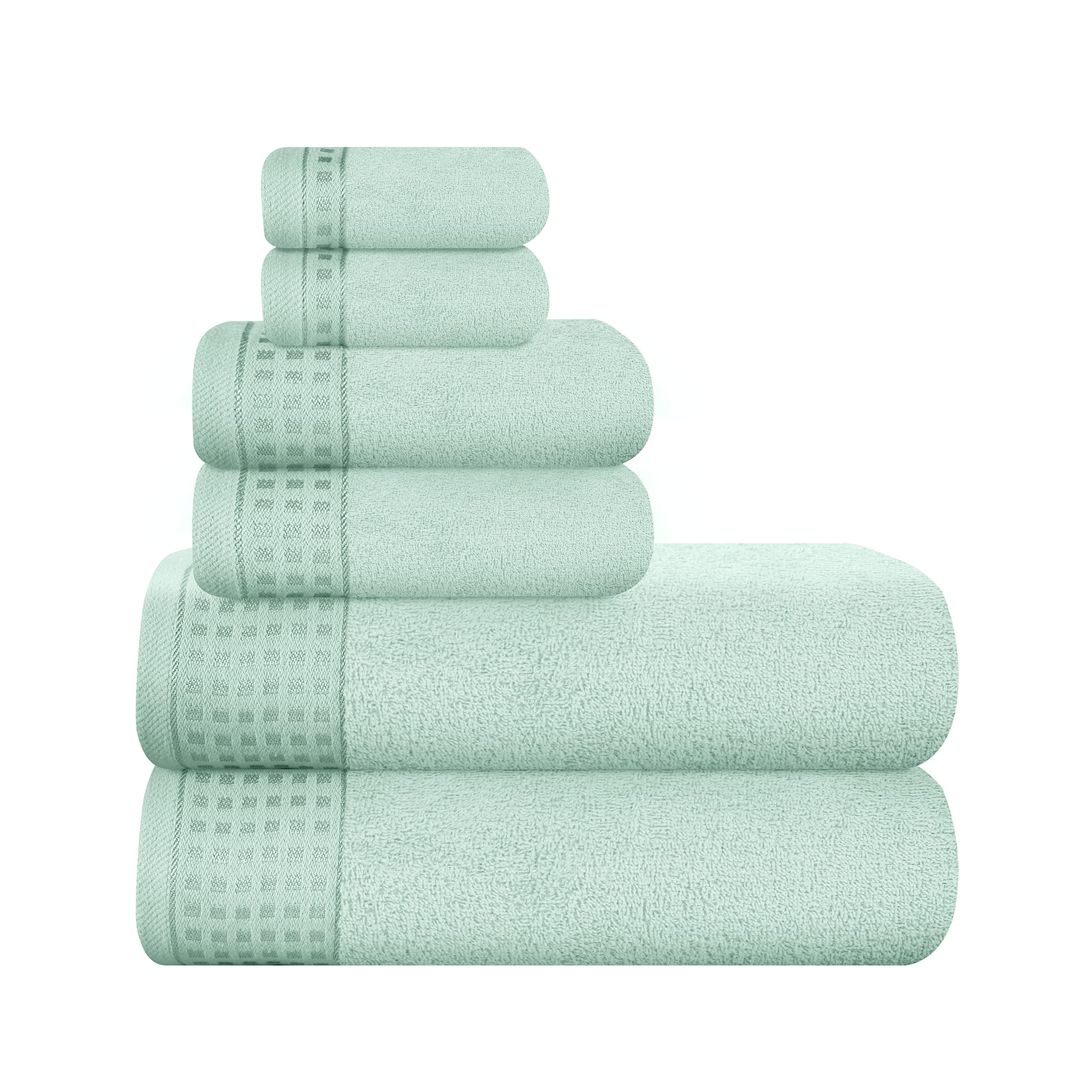 MyOwn Ultra Soft 6 Pack Cotton Towel Set, Contains 2 Bath Towels 28x55 ...