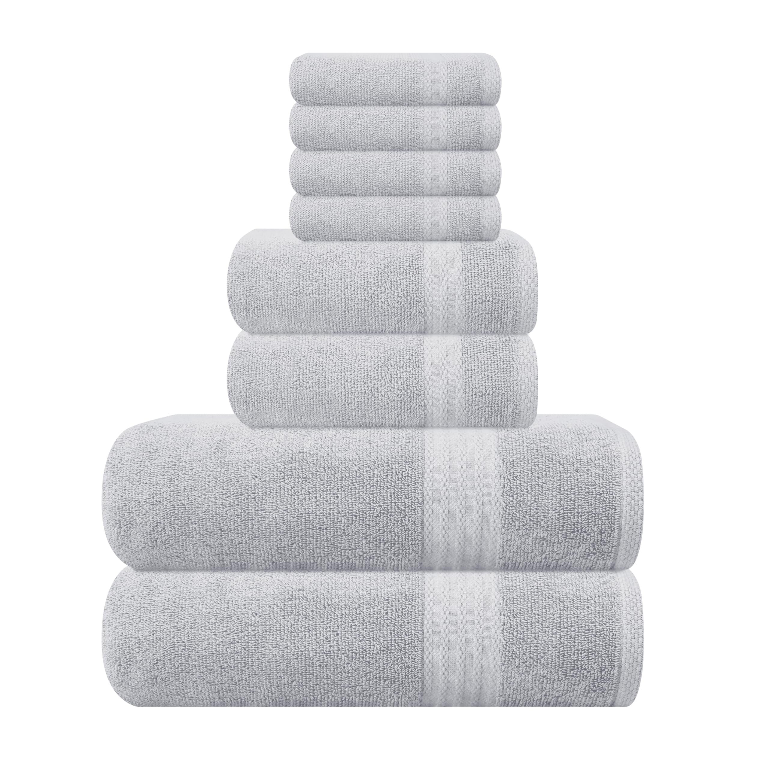 MyOwn Ultra Soft 8 Piece Towel Set - 100% Pure Ring Spun Cotton ...