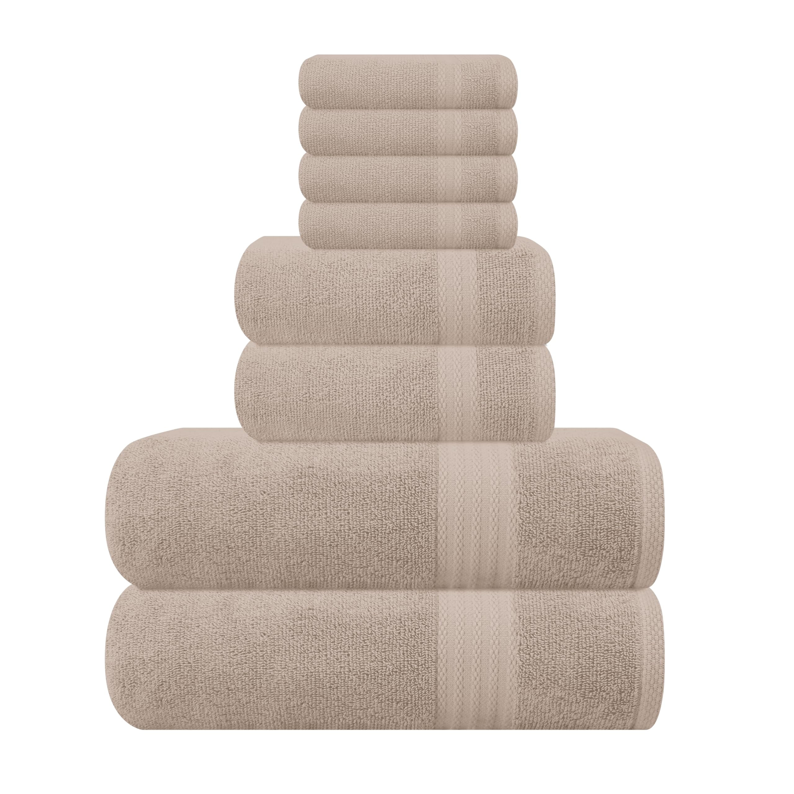 MyOwn Ultra Soft 8-Piece Towel Set - 100% Pure Ringspun Cotton, Contains 2 Oversized Bath Towels ...