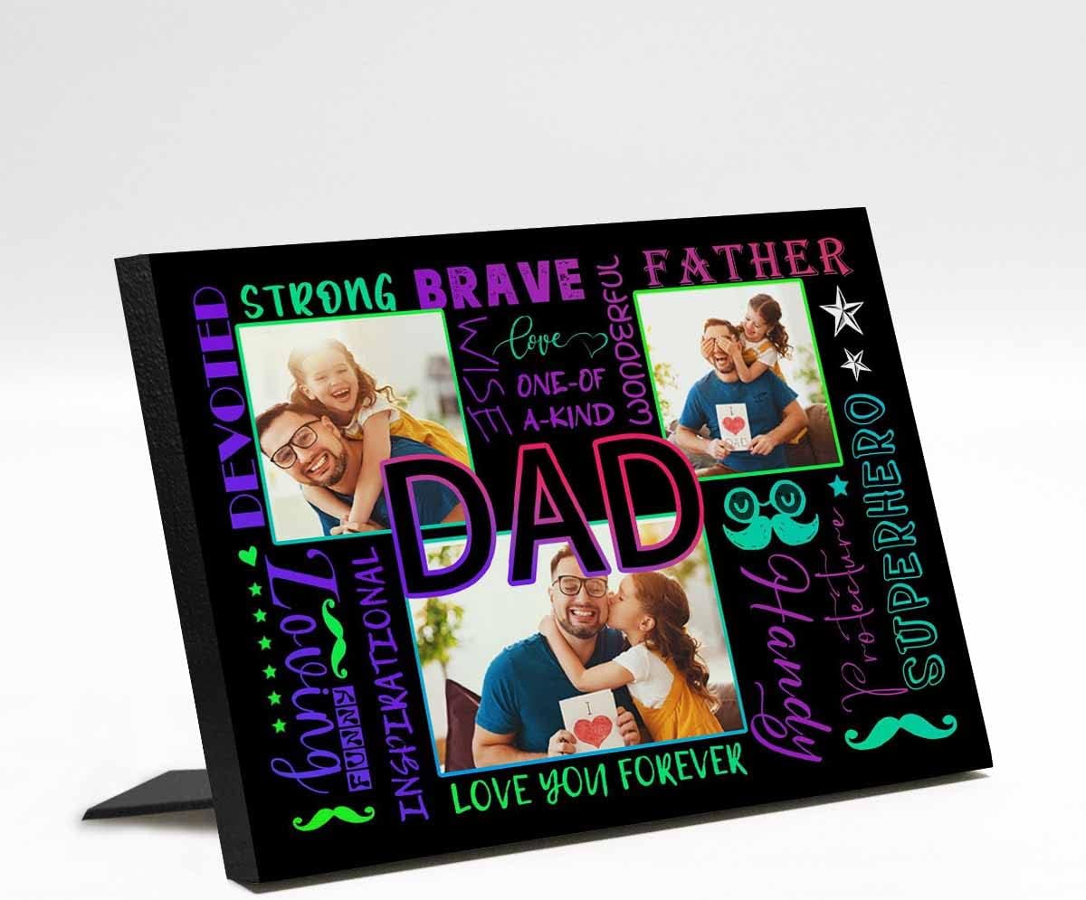 MyPupSocks Custom Dad Photo Collage Frame for Men in Memory, Personalized Love You Forever Dad ...