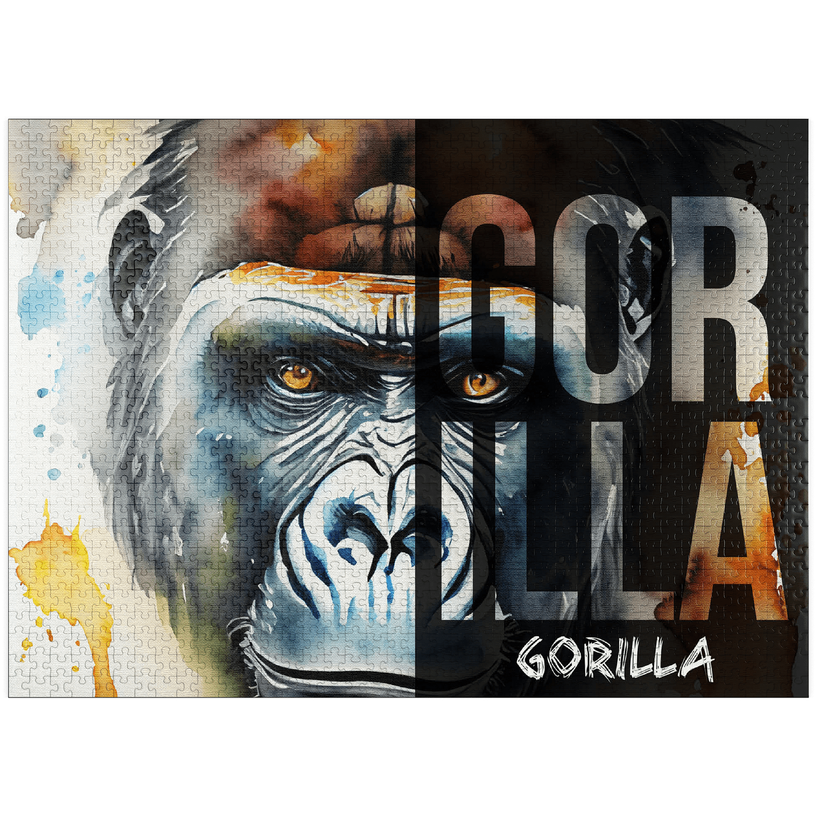 MyPuzzle - Abstract Watercolor: Gorilla Portrait Collage, Wildlife ...