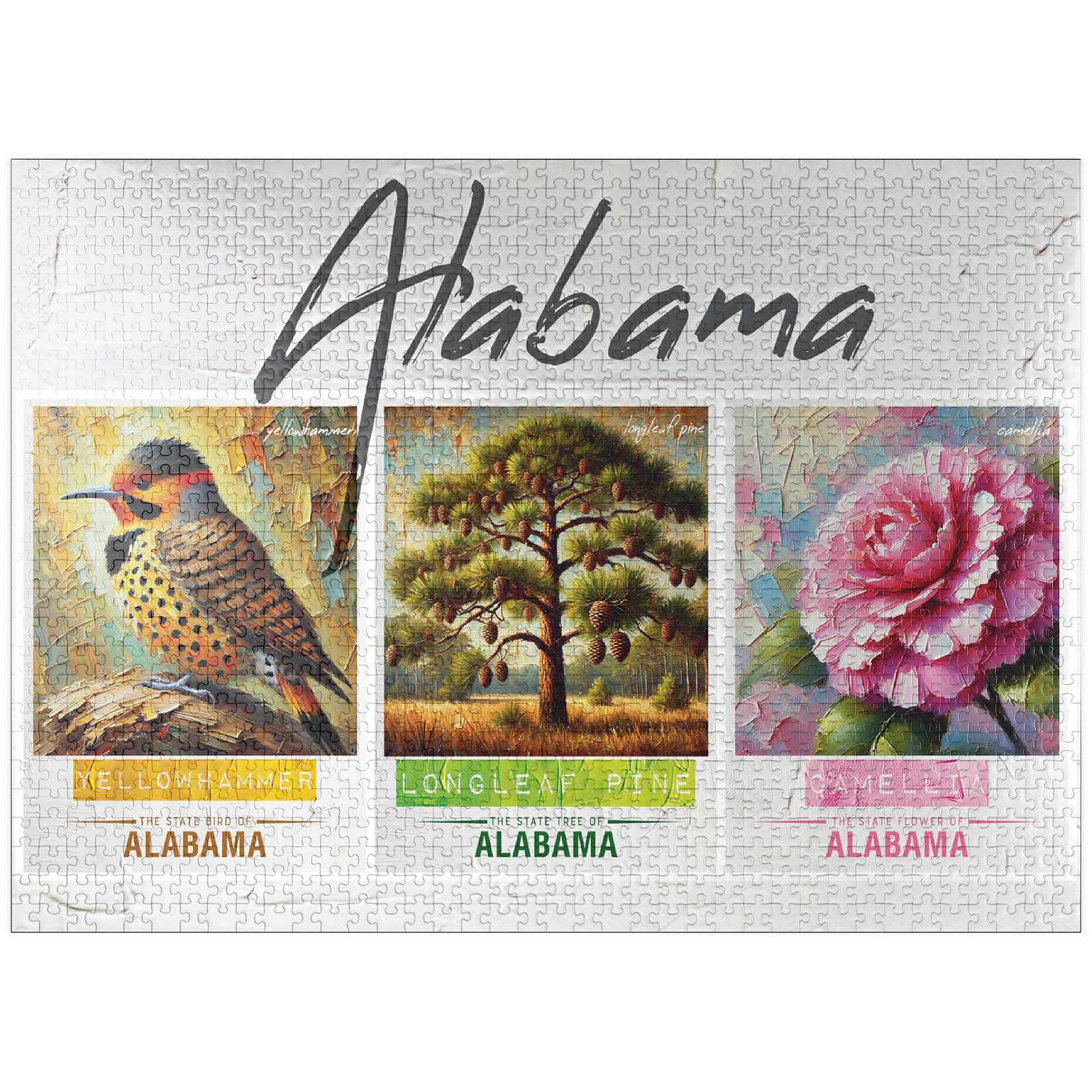MyPuzzle - Alabama: Bird, Tree, Flower- State Symbols Collage Series ...