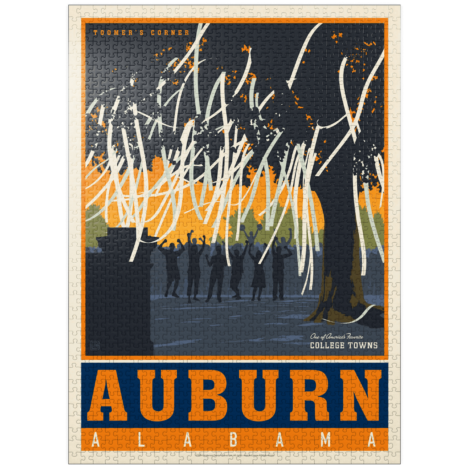 MyPuzzle - American College Towns: Auburn, Alabama, Vintage Poster ...