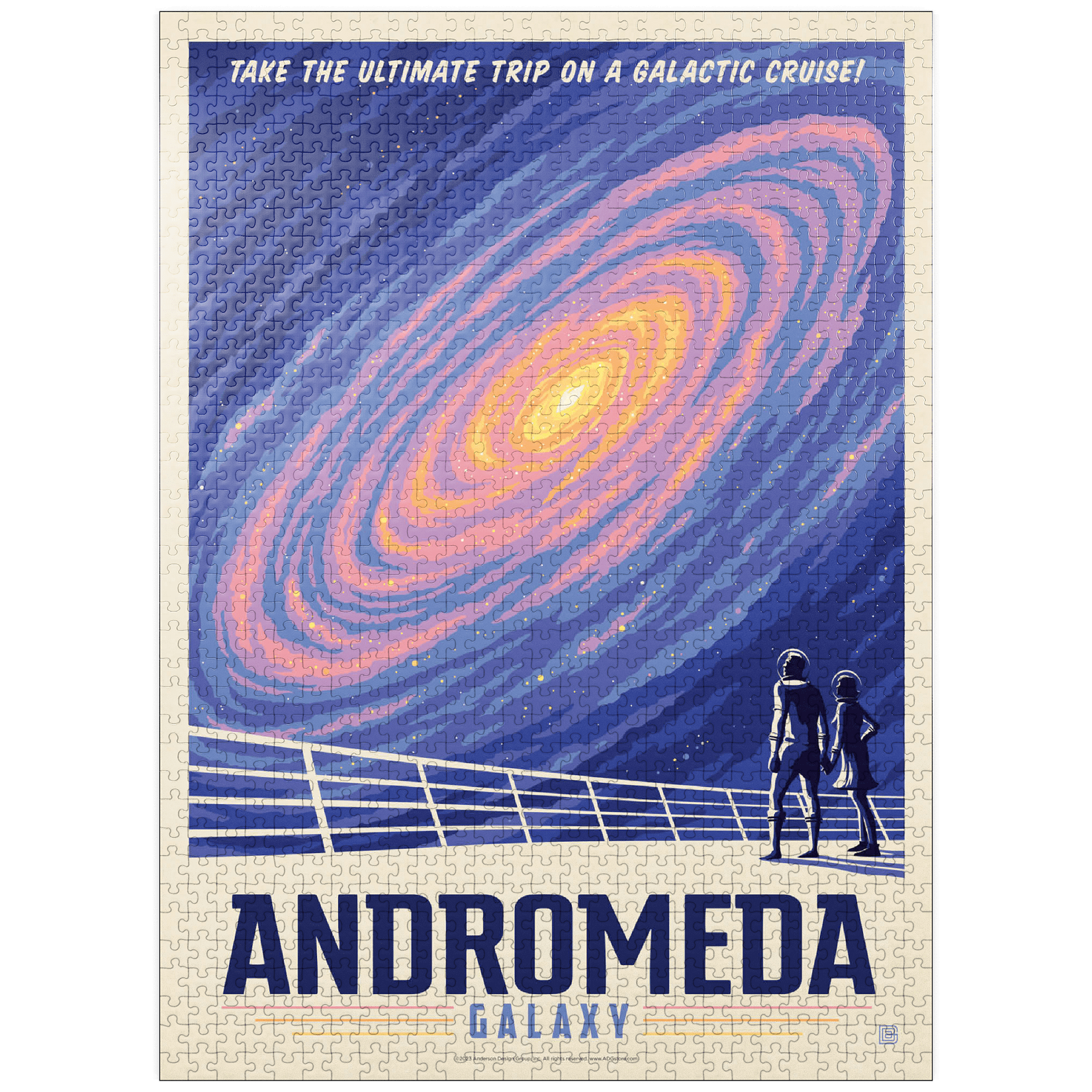 MyPuzzle - Andromeda Galaxy Tour, Vintage Poster - Premium 1000 Piece ...