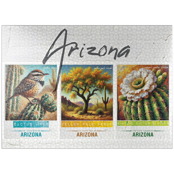 MyPuzzle - Arizona: Bird, Tree, Flower- State Symbols Collage Series ...