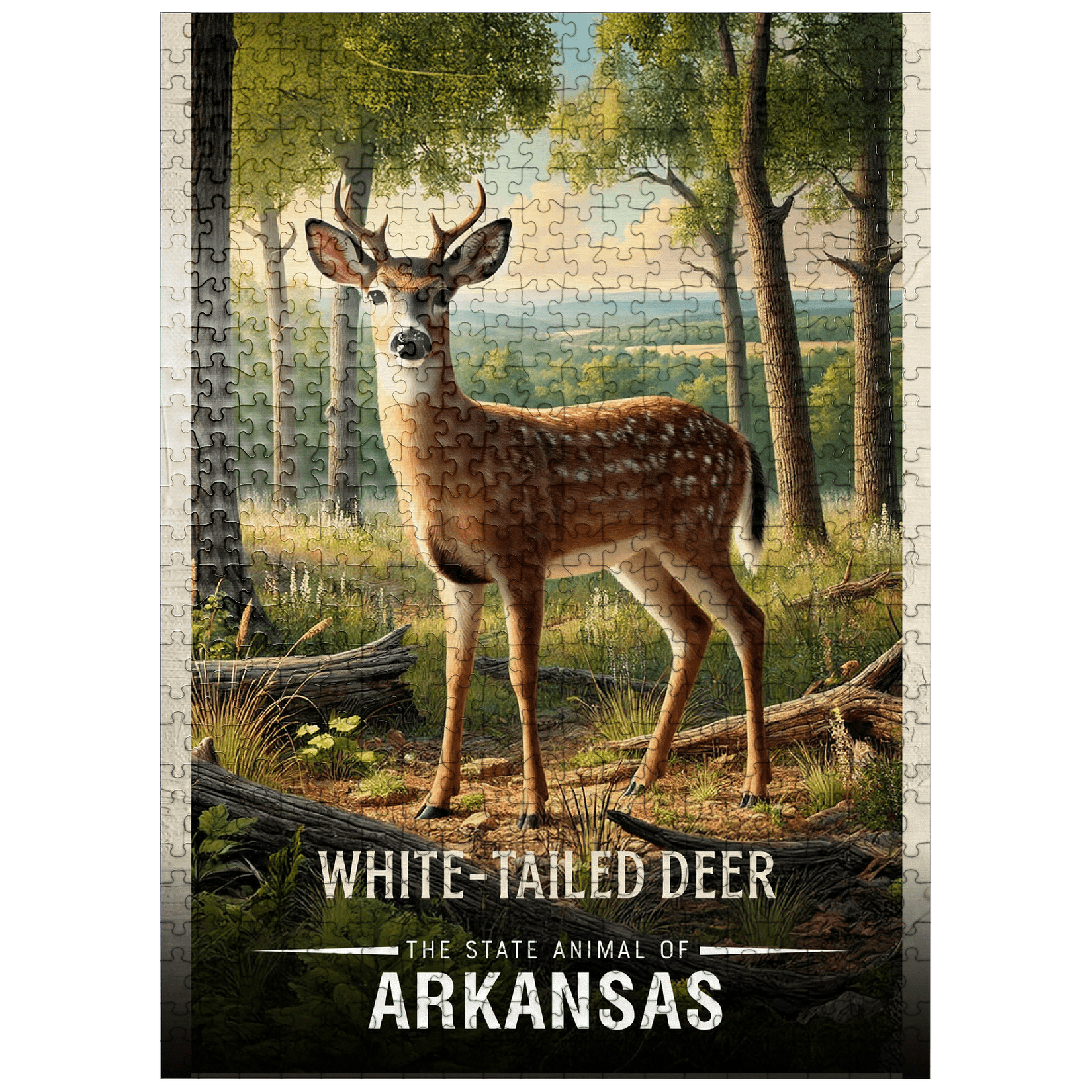 MyPuzzle - Arkansas, White-Tailed Deer: State Animals Series - Premium ...