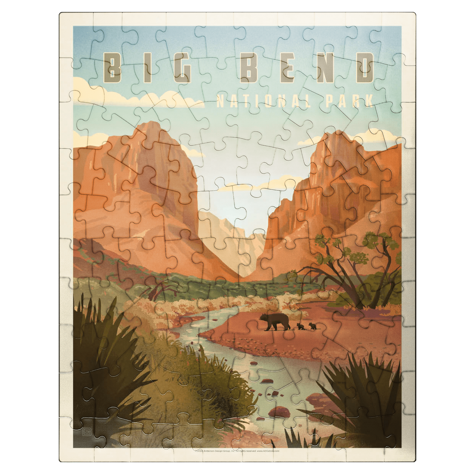 MyPuzzle - Big Bend National Park: Black Bears, Vintage Poster ...