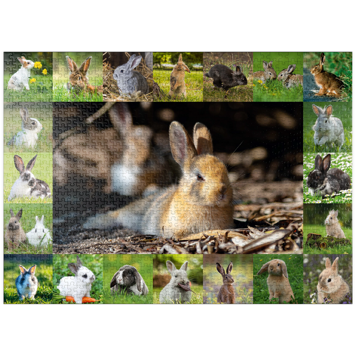 MyPuzzle - Bunnies & Rabbits - Collage No. 4 - Premium 1000 Piece ...