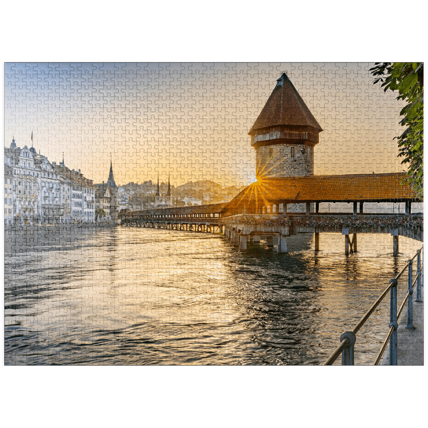 MyPuzzle - Chapel Bridge Over The Reuss River With Water Tower In ...