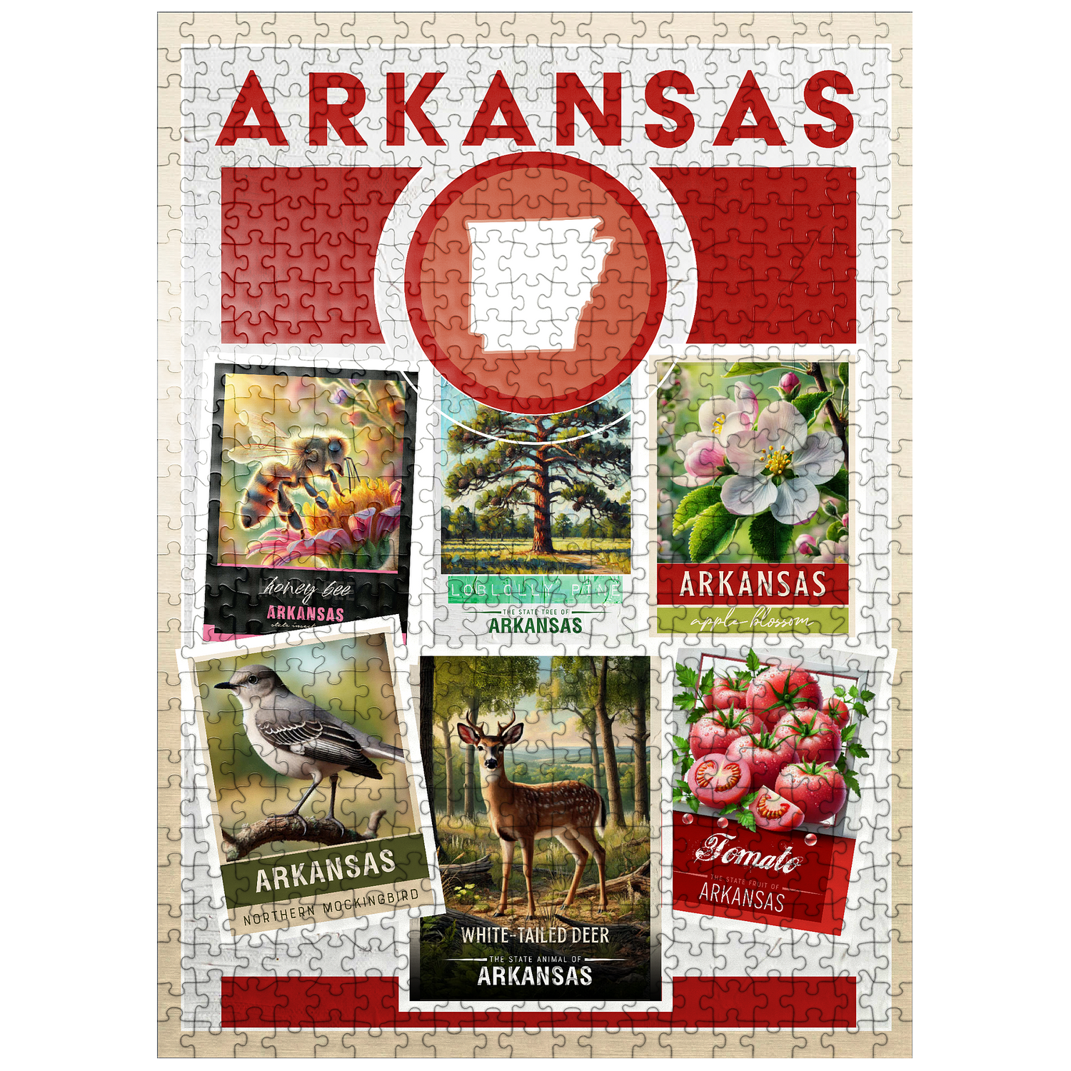 MyPuzzle - Collage: Arkansas State Symbols - Premium 500 Piece Jigsaw ...