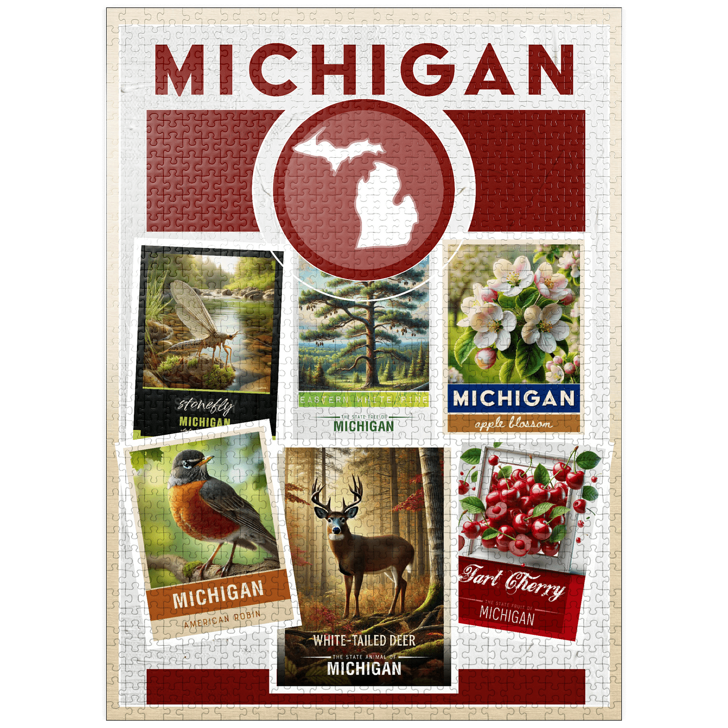 MyPuzzle - Collage: Michigan State Symbols - Premium 1000 Piece Jigsaw ...