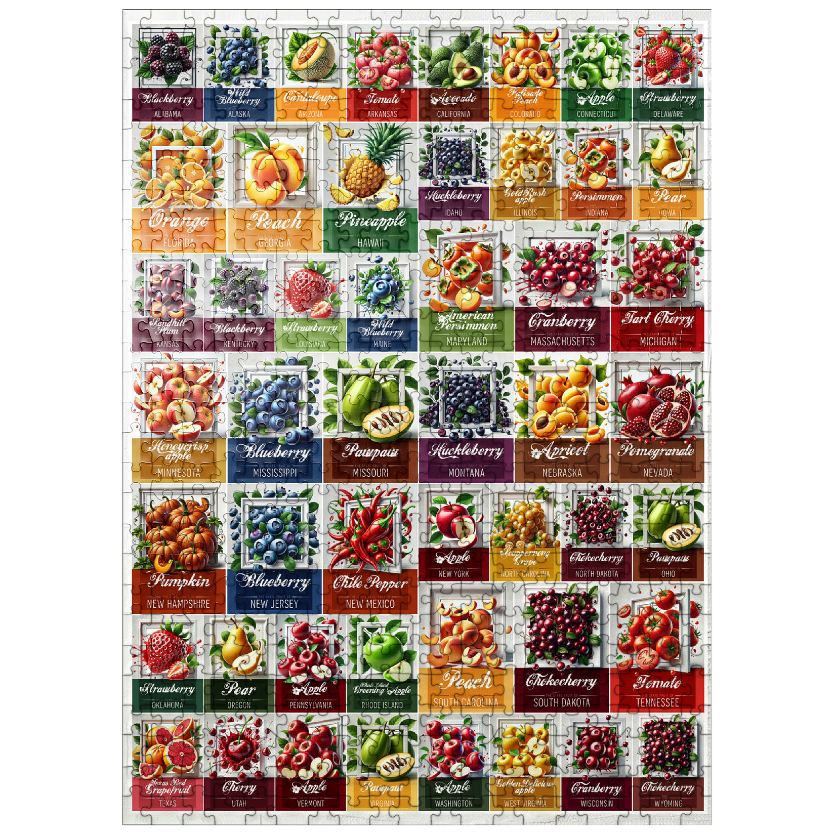 MyPuzzle - Collage Poster: State Fruits Series, Vol. 1 - Premium 500 ...