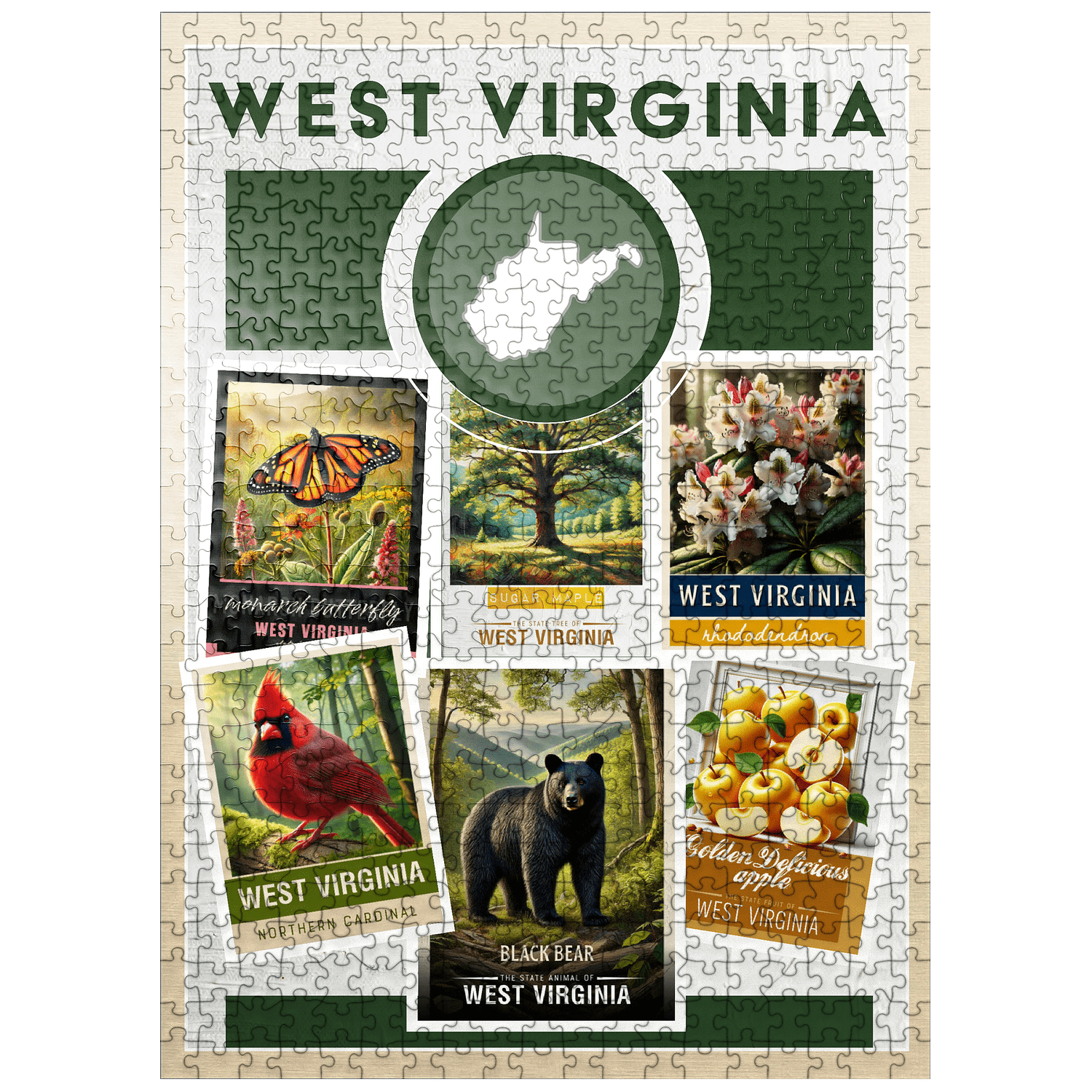 MyPuzzle - Collage: West Virginia State Symbols - Premium 500 Piece ...