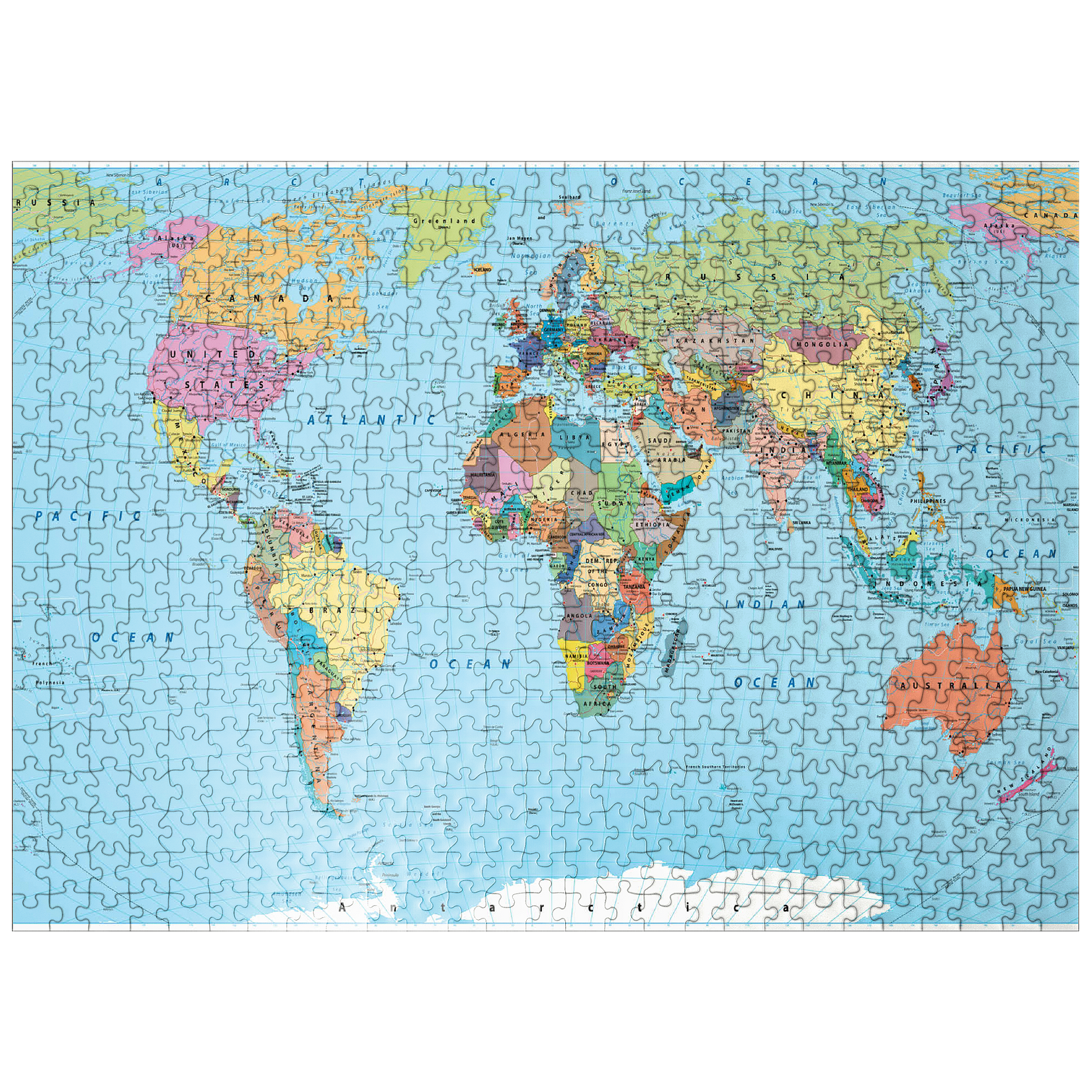 MyPuzzle - Color World Map - Borders, Countries, Roads And Cities ...