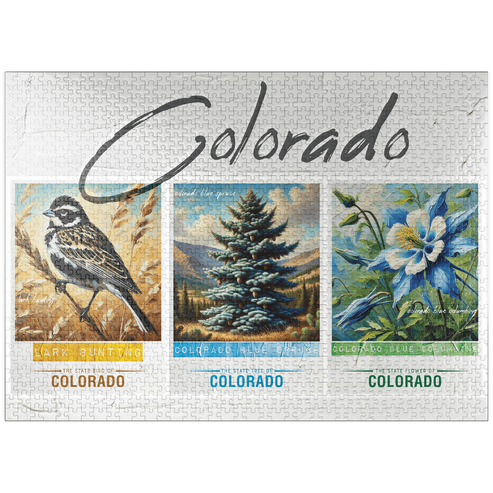 MyPuzzle - Colorado: Bird, Tree, Flower- State Symbols Collage Series ...