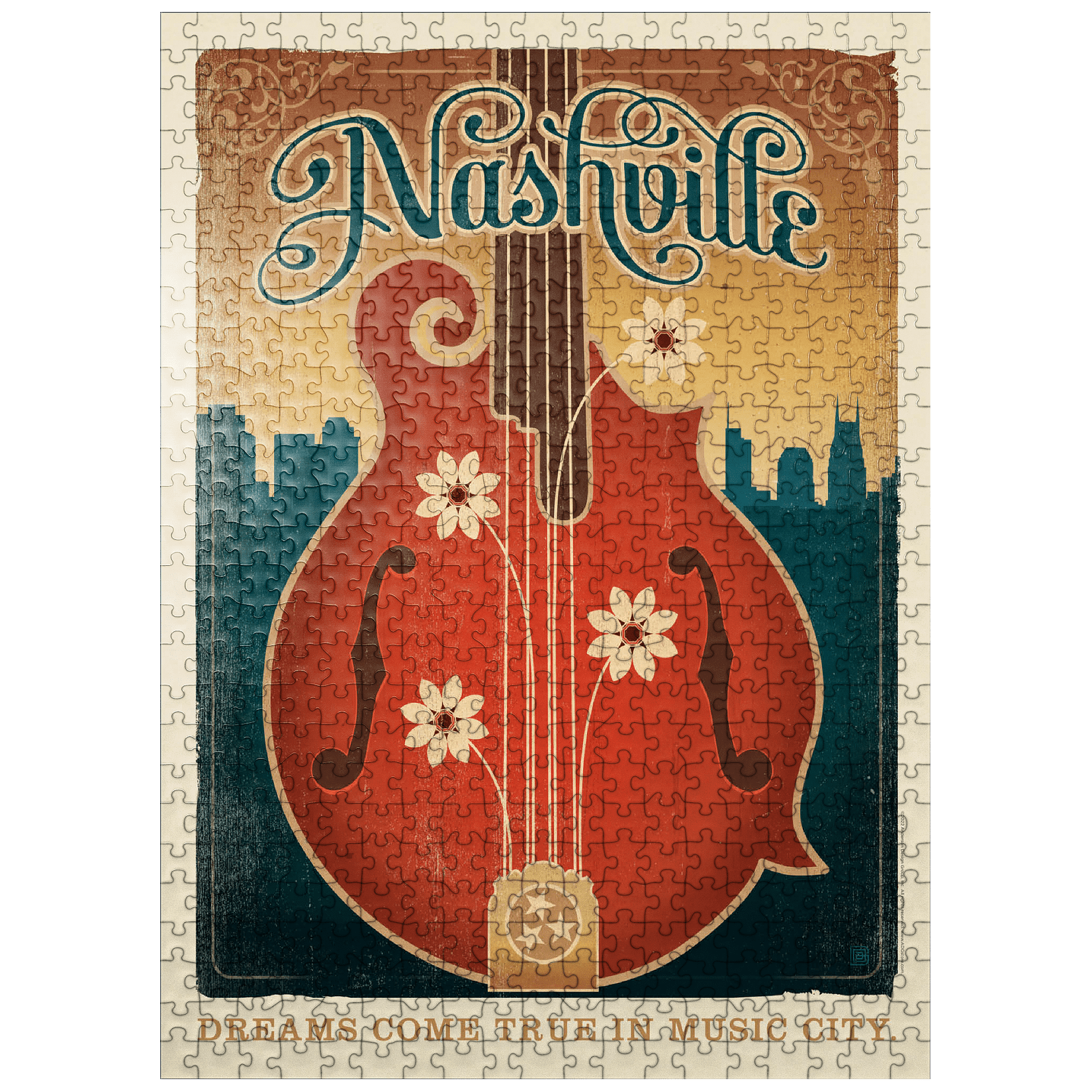MyPuzzle - Dreams Come True In Music City, Vintage Poster - Premium 500 ...
