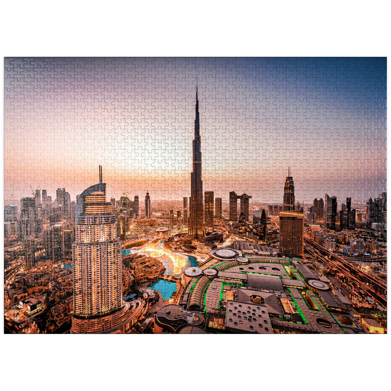 MyPuzzle - Dubai Skyline By Night - Premium 1000 Piece Jigsaw Puzzle ...