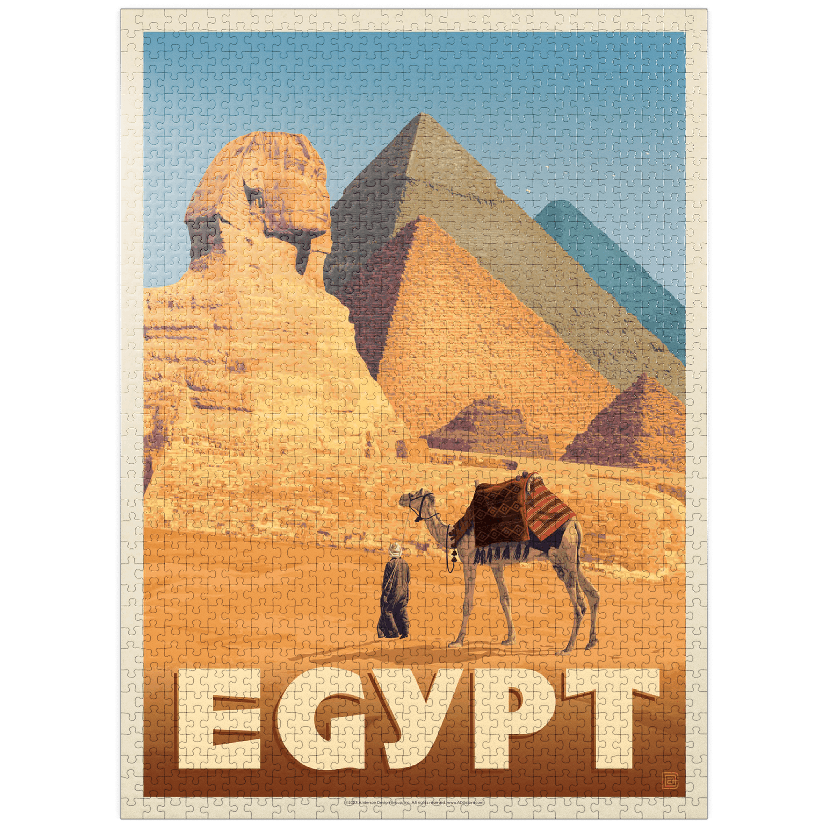 MyPuzzle - Egypt: Pyramids And The Great Sphinx, Vintage Poster ...