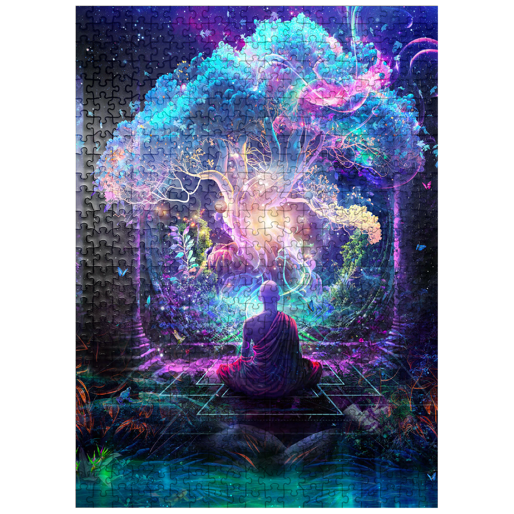 MyPuzzle - Enlightened Meditation Under The Cosmic Tree - Premium 500 ...
