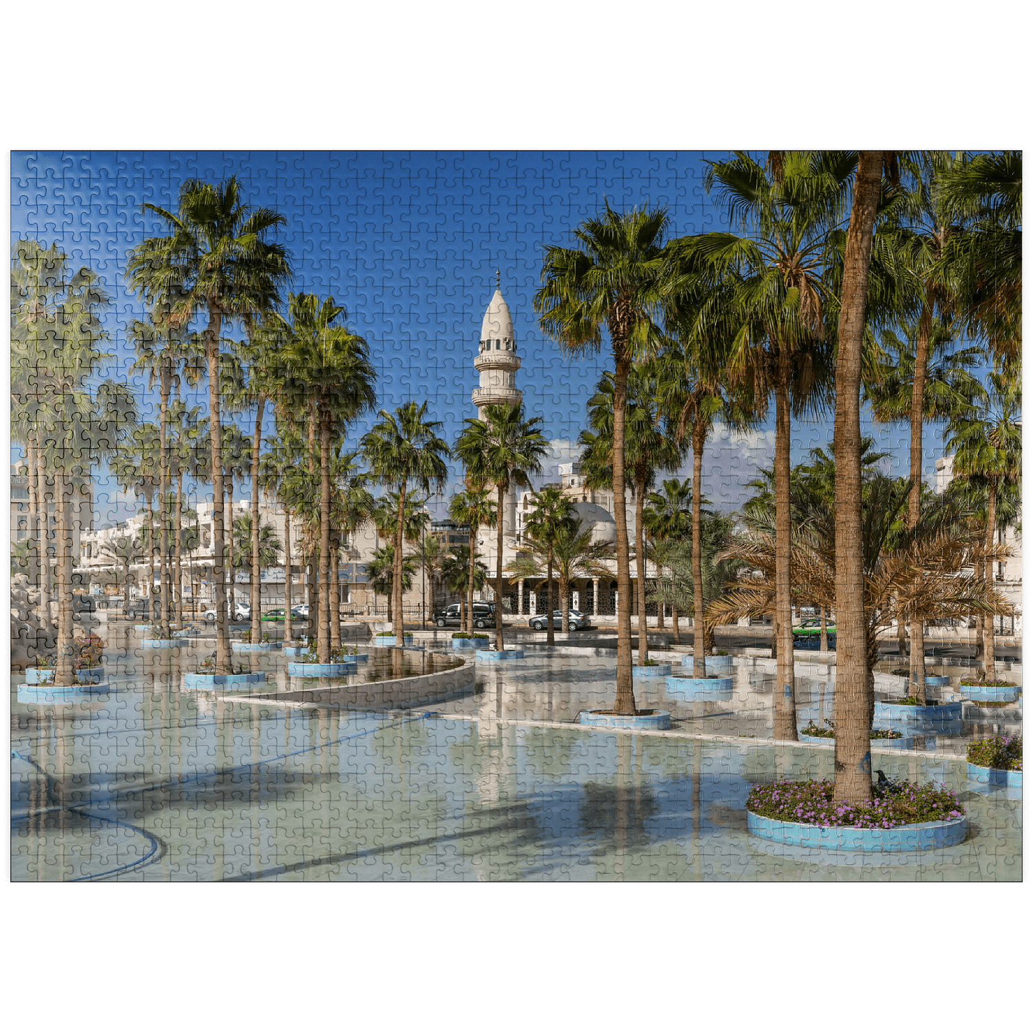 MyPuzzle - Fountain With Palm Trees On Princess Haya Circle, Aqaba ...