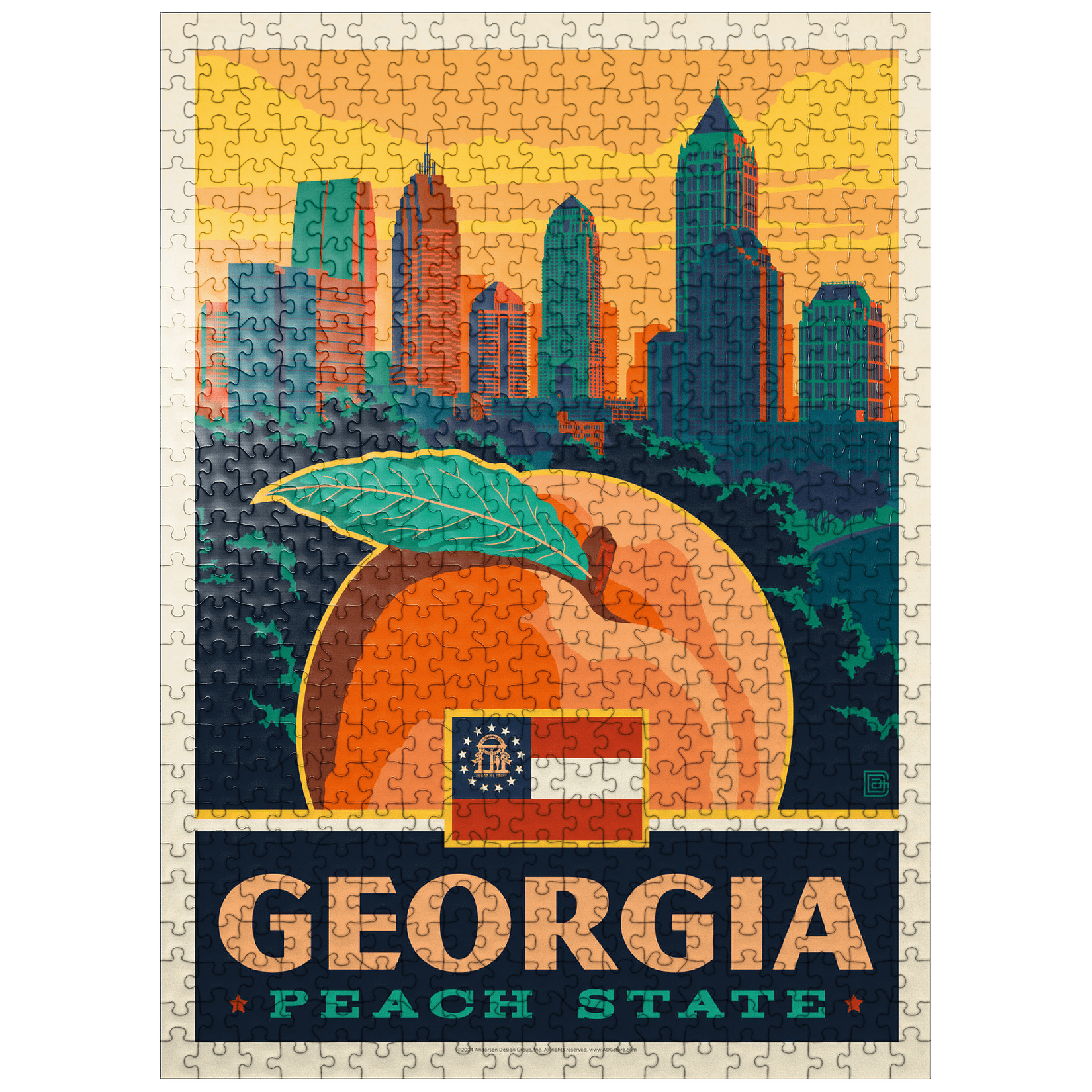 MyPuzzle - Georgia: Peach State - Premium 500 Piece Jigsaw Puzzle for ...